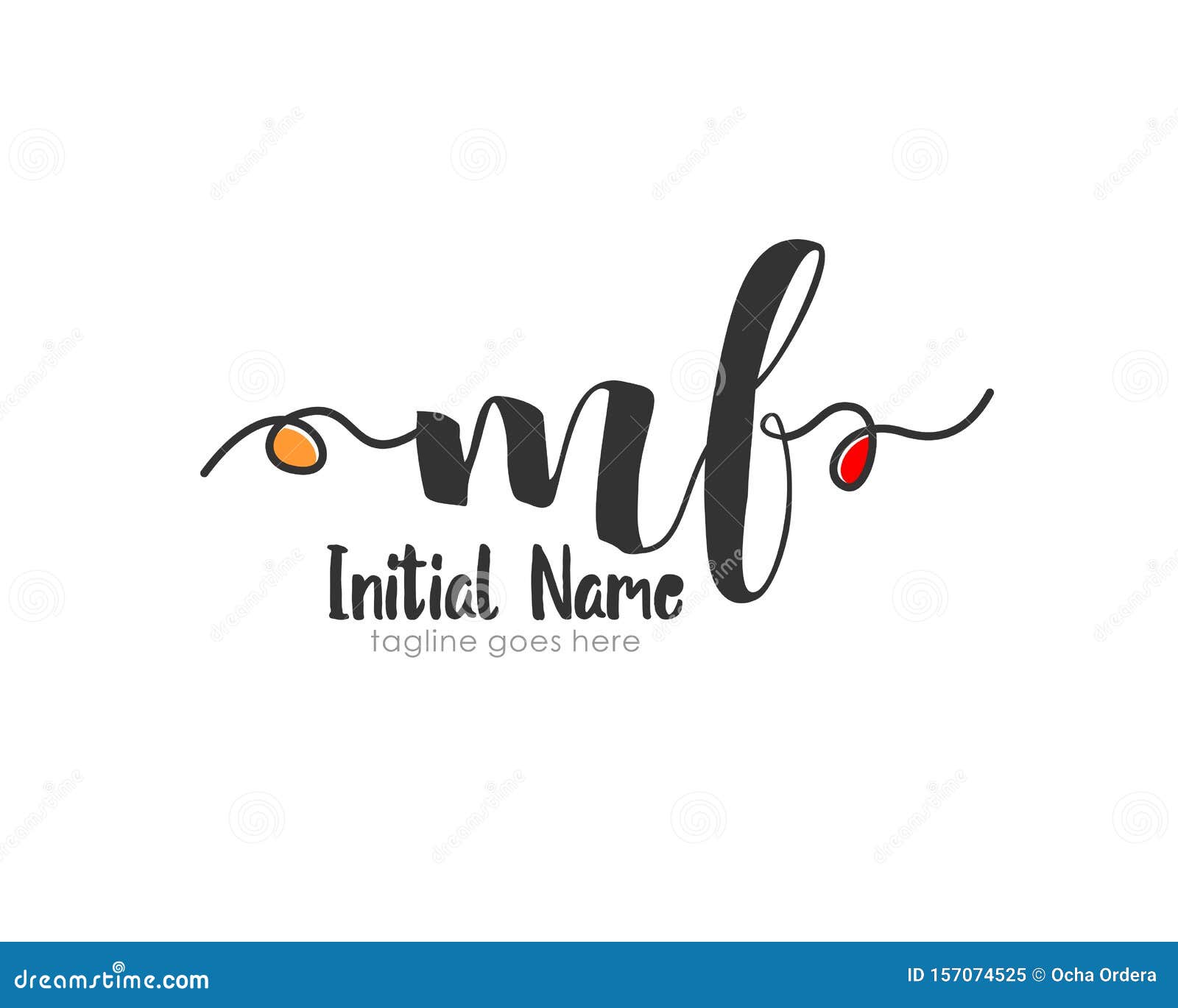 MF Signature Initial Logo Template Vector. Initial Signature Logo ...