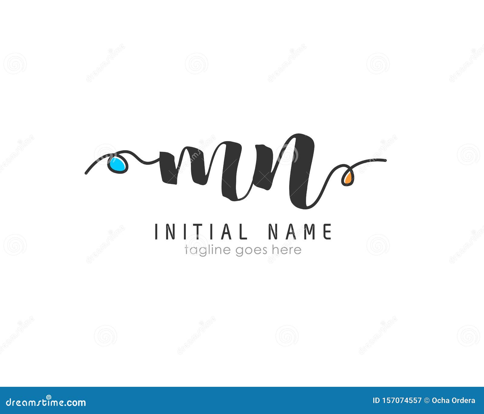 MN Signature Initial Logo Template Vector. Initial Signature Logo ...
