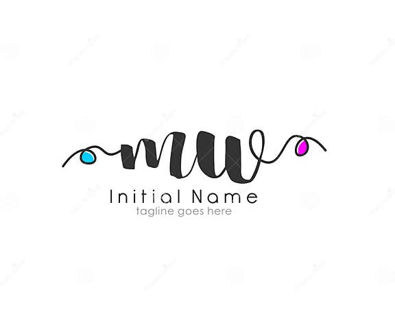MW Signature Initial Logo Template Vector. Initial Signature Logo ...