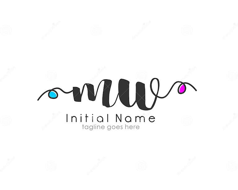 MW Signature Initial Logo Template Vector. Initial Signature Logo ...