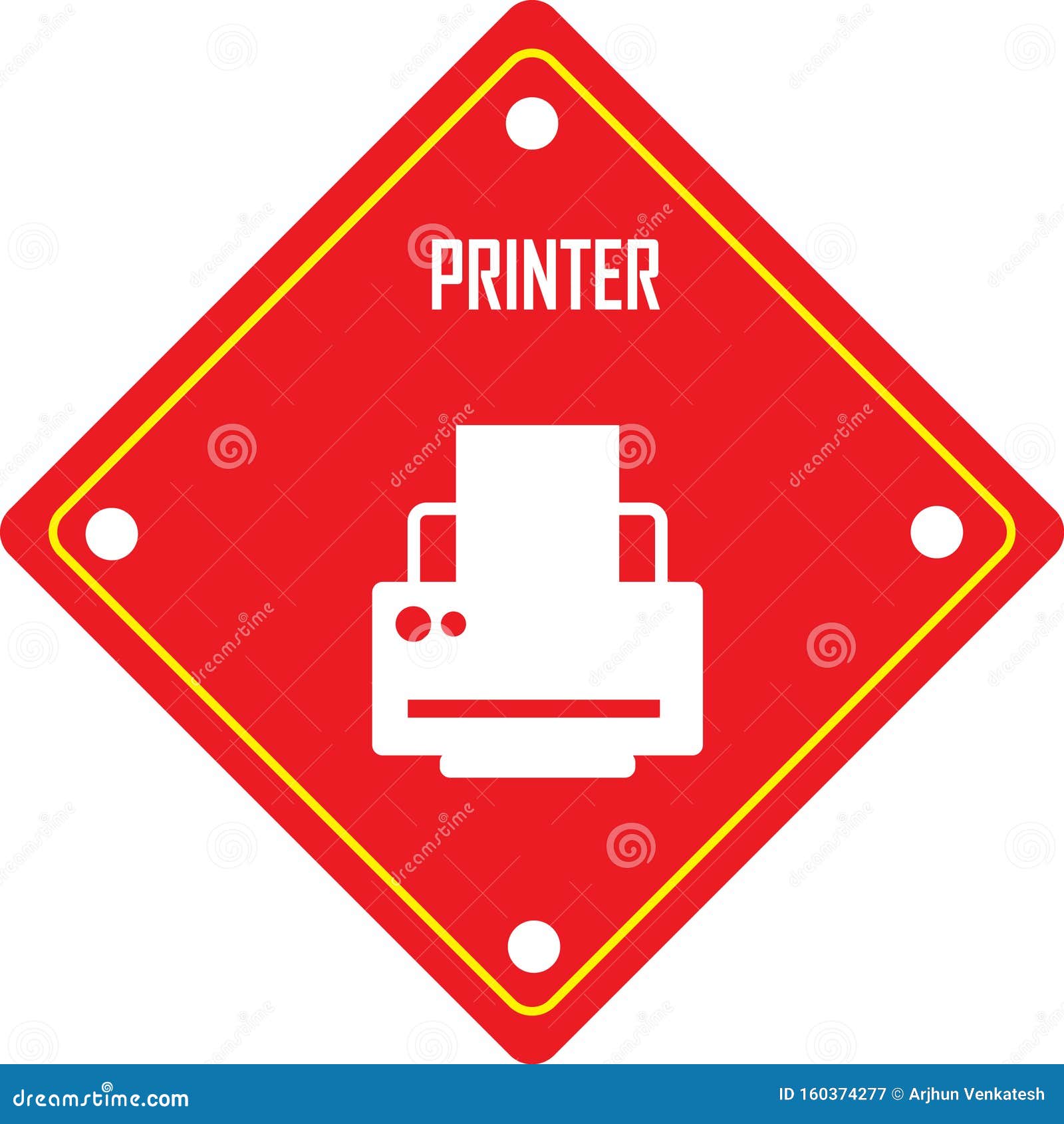Illustration of Solution Print Icon with Colourful Design Stock ...