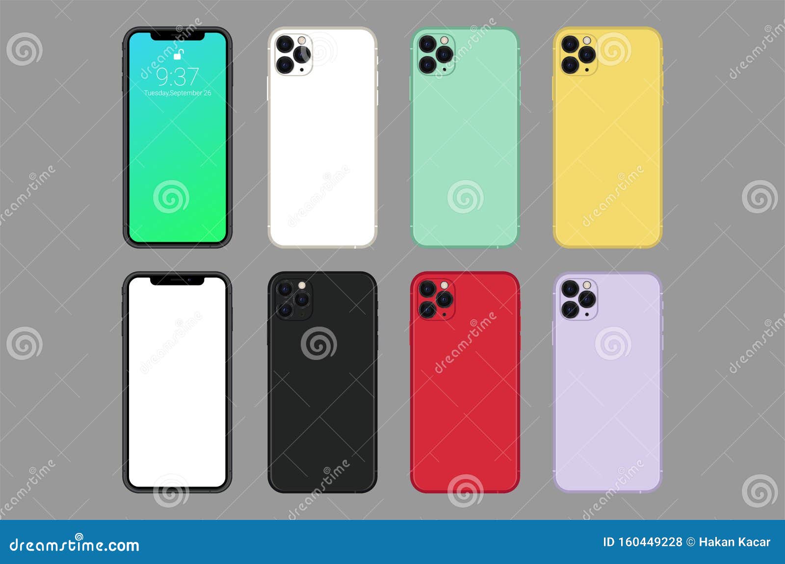 New Generation Smartphone Models. Stock Vector - Illustration of ...