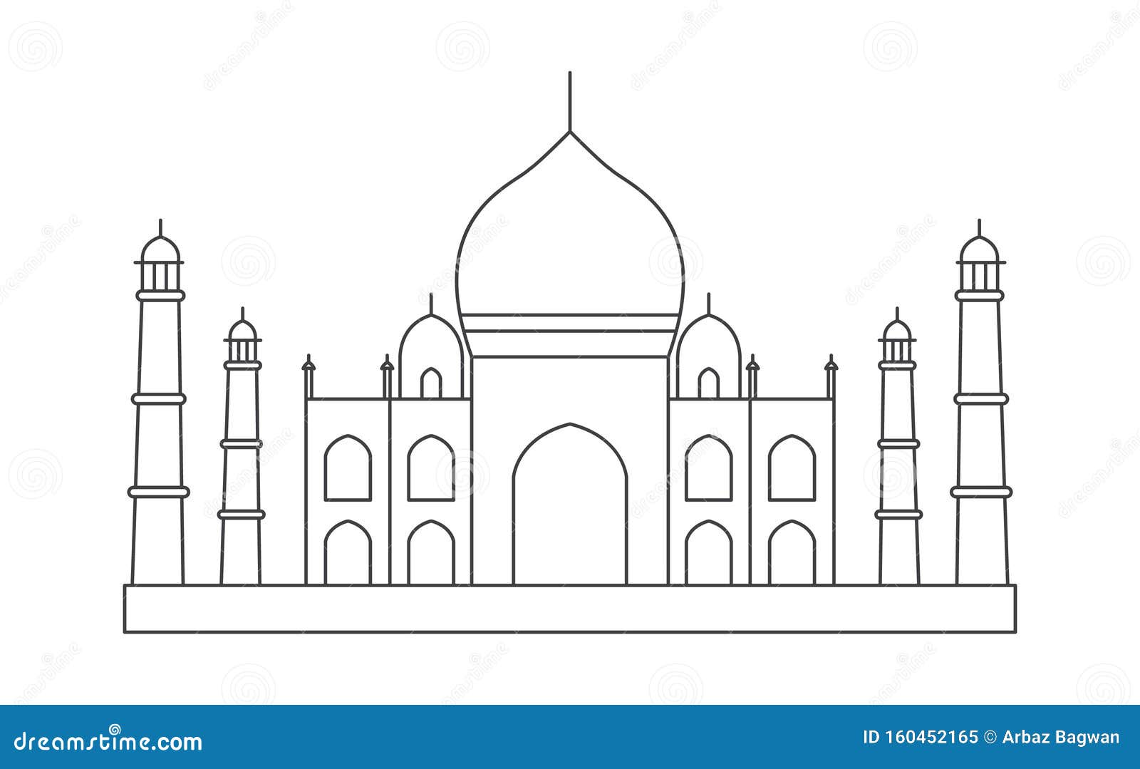 Taj mahal icon agra india stock vector. Illustration of design - 160452165