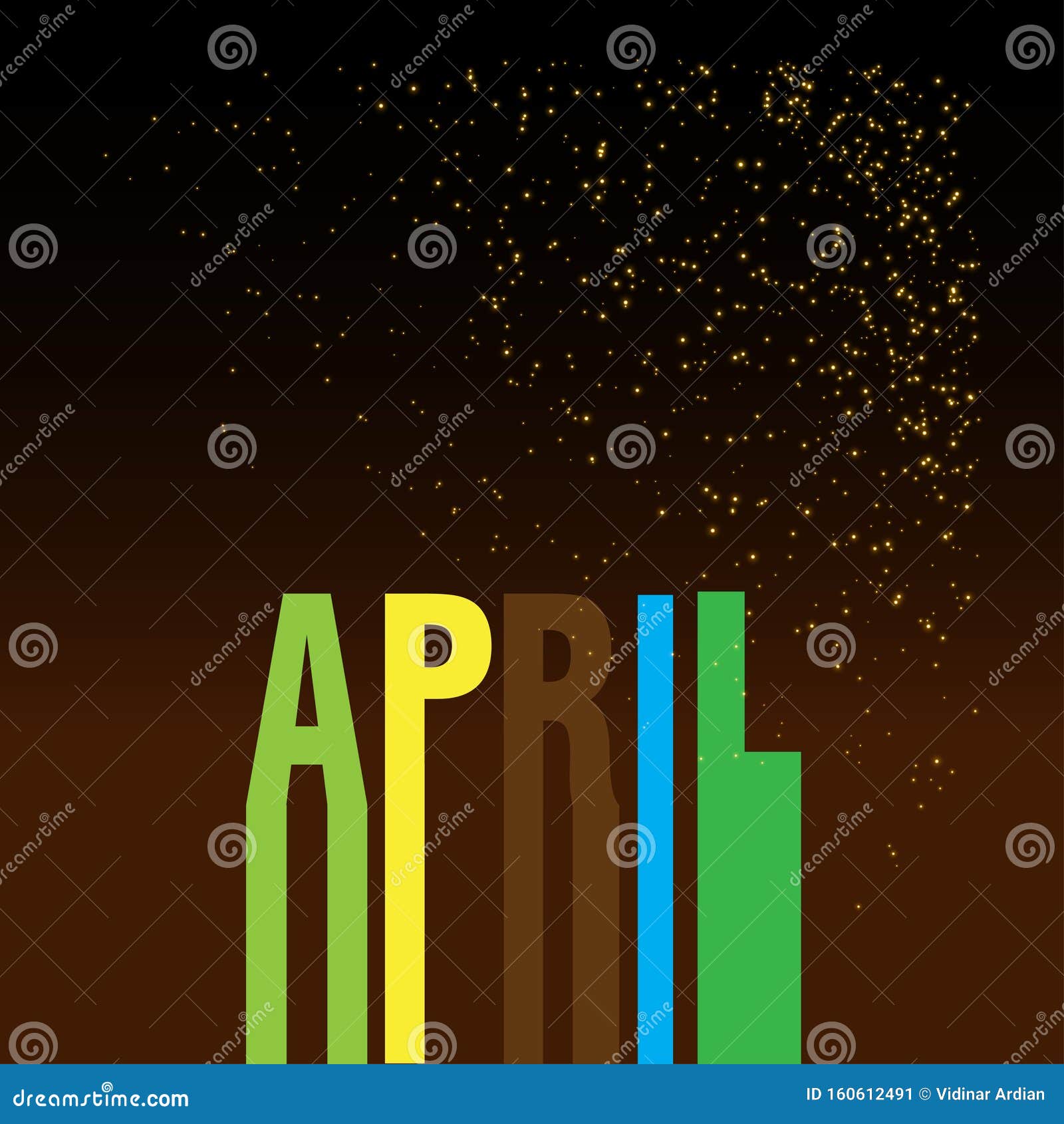 April Teks Collor Vector Ilustration Stock Image - Image of collor ...