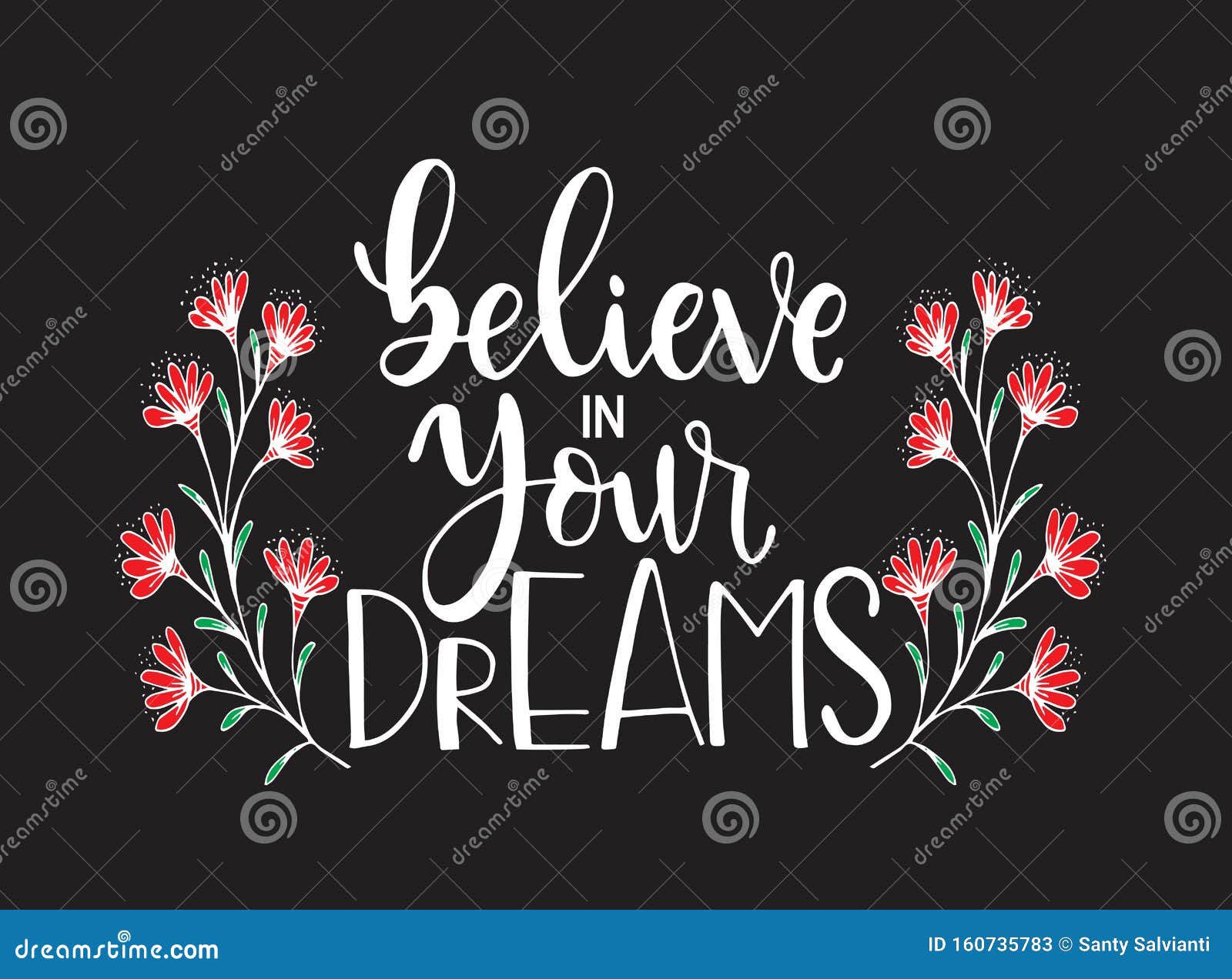 Isolated Calligraphic Hand Drawn Lettering of Inspirational Quote ...