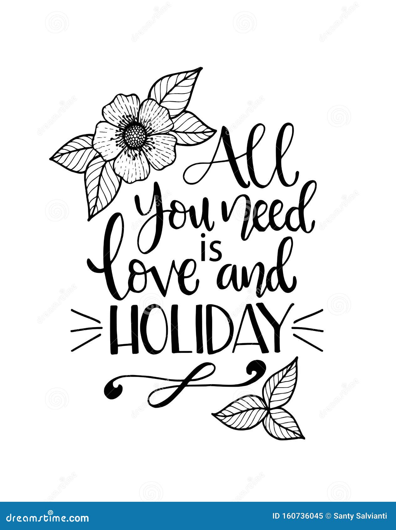 You Need Love, Vector. Cute Wording Design, Lettering. Three Pieces ...