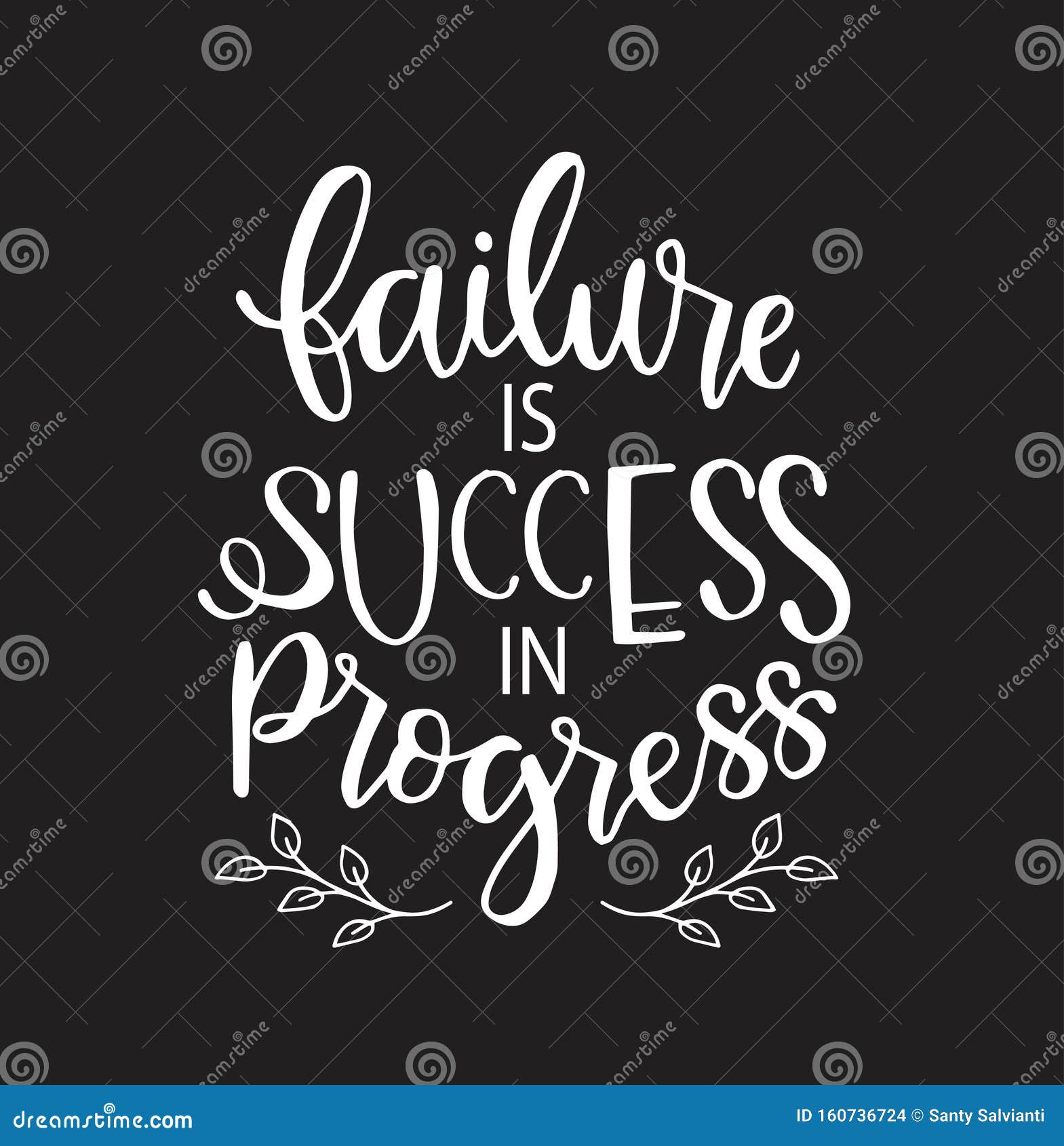 Failure is Success in Progress, Hand Drawn Typography Poster. T Shirt ...