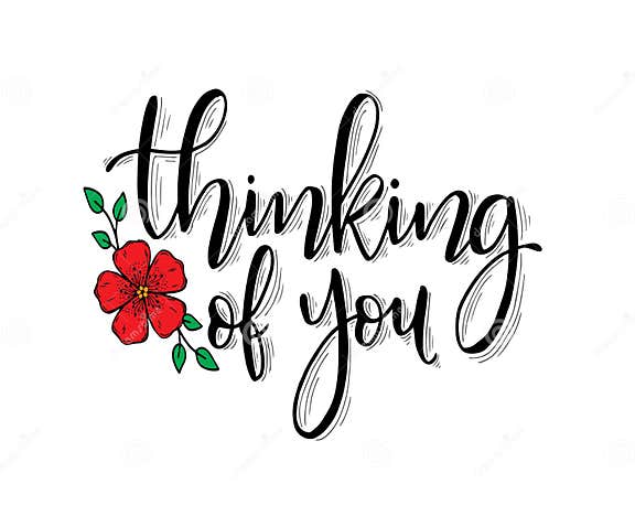 Hand Lettering Inscription, Thinking of You, Motivational Quotes ...