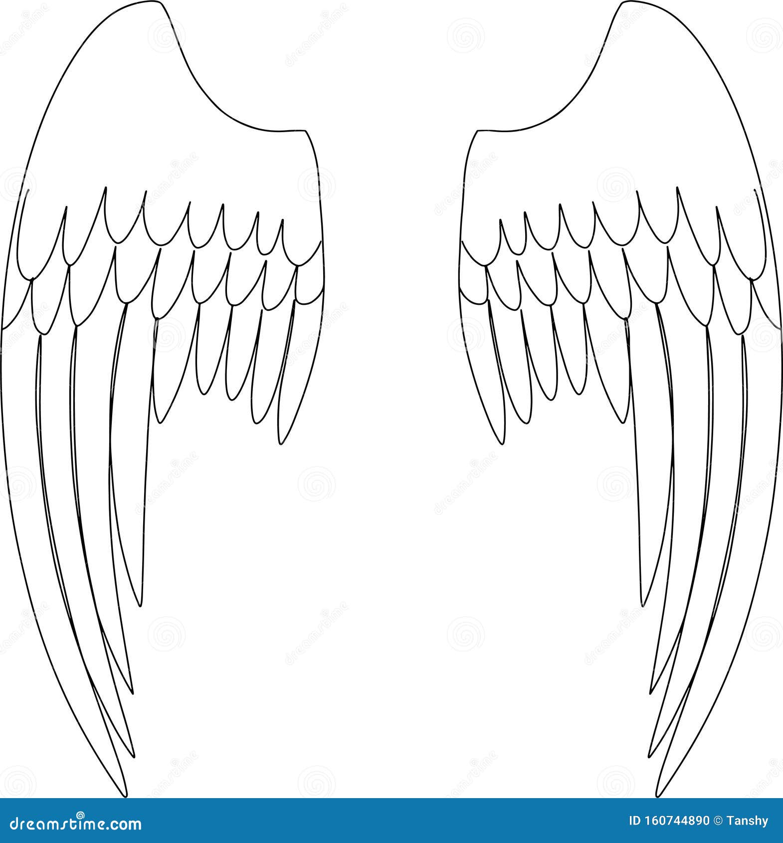 Angel Wings Texture Pattern Vector Drawing Stock Vector - Illustration ...