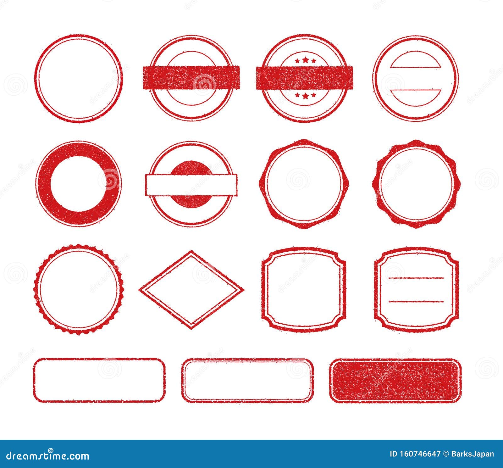 Vector Rubber Stamp Template Illustration Set / Text Space Stock Vector ...