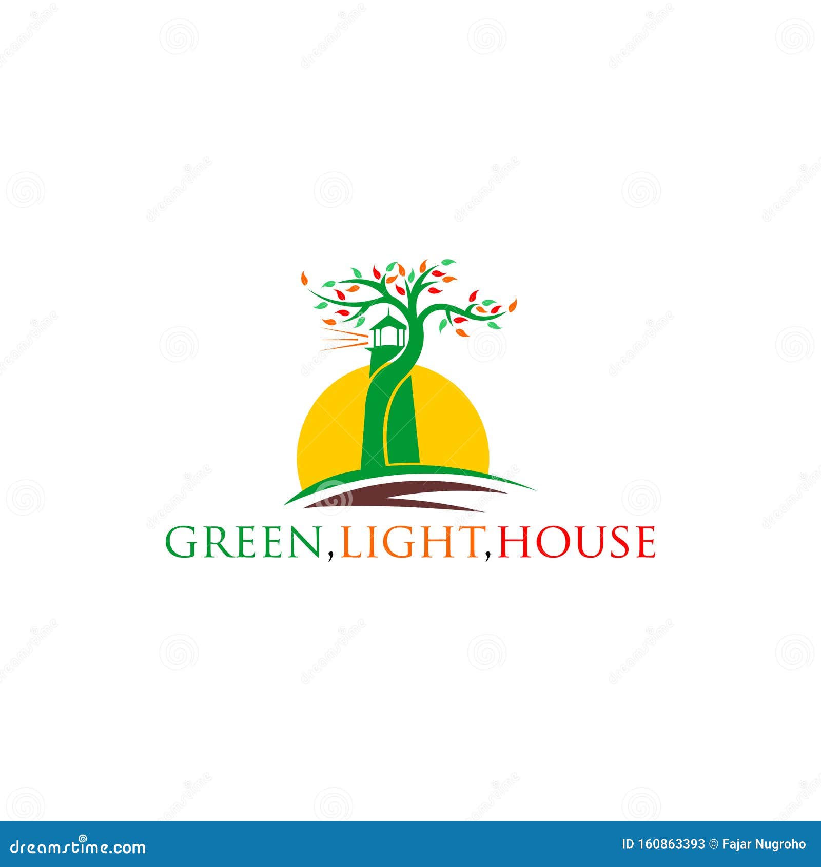 Tree Lighthouse Logo Design Template Stock Vector - Illustration of ...