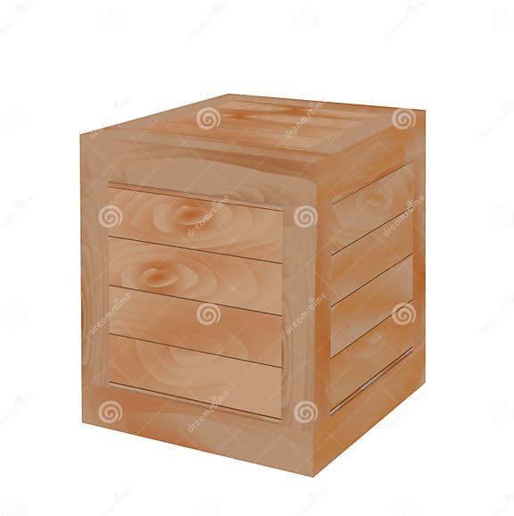 Closed Wooden Box, Side View Stock Vector - Illustration of isolated ...