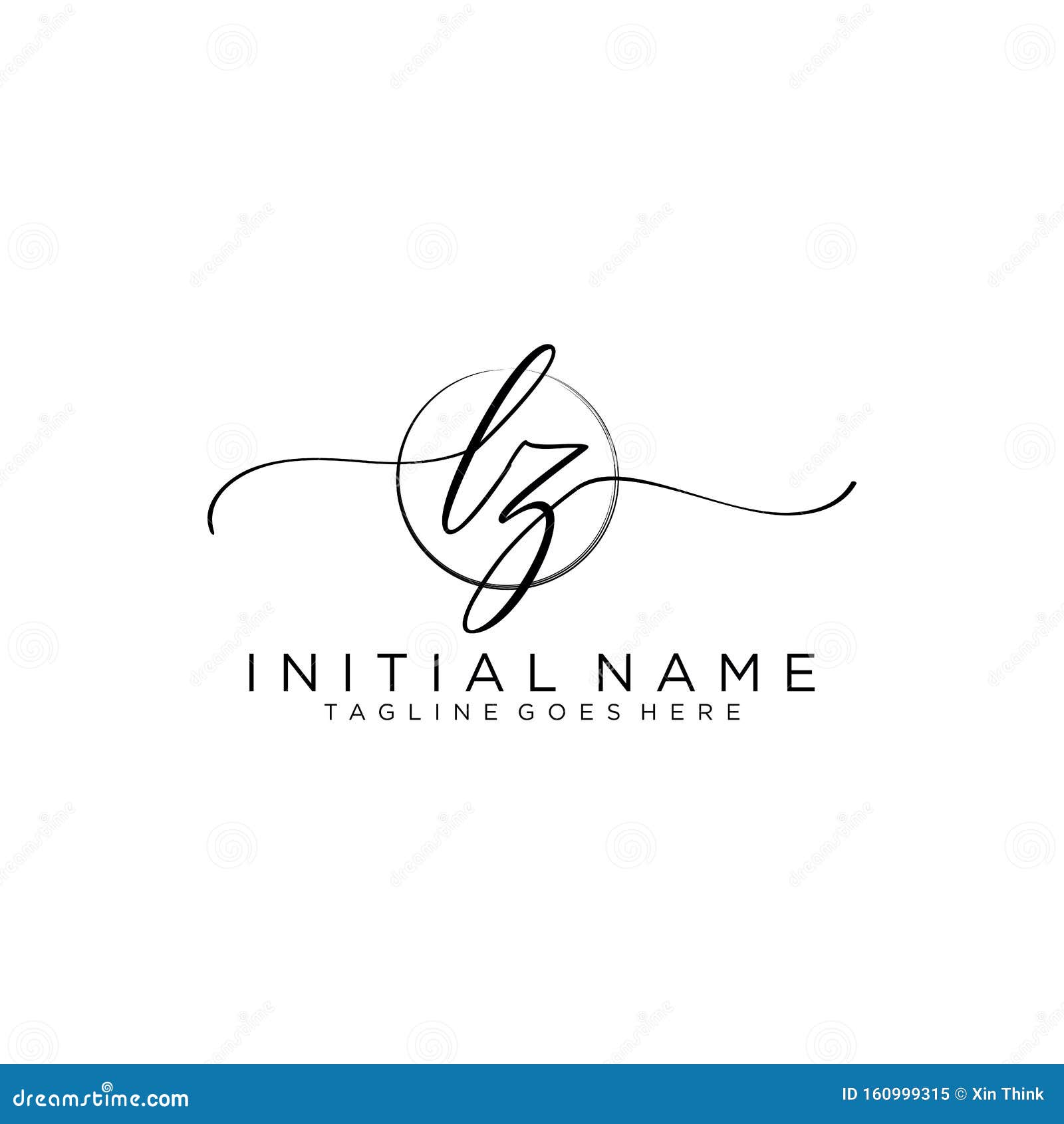 LZ Beauty Vector Initial Logo, Handwriting Logo of Initial Signature ...