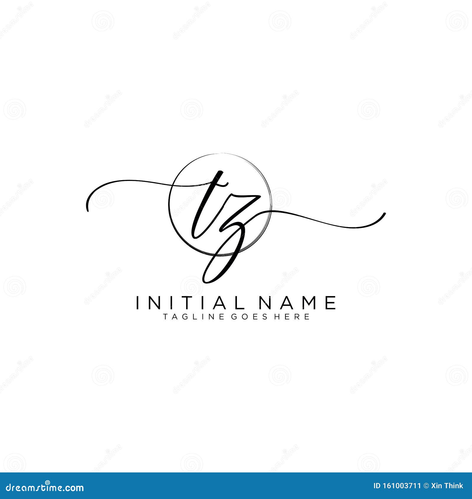 TZ Beauty Vector Initial Logo, Handwriting Logo of Initial Signature ...
