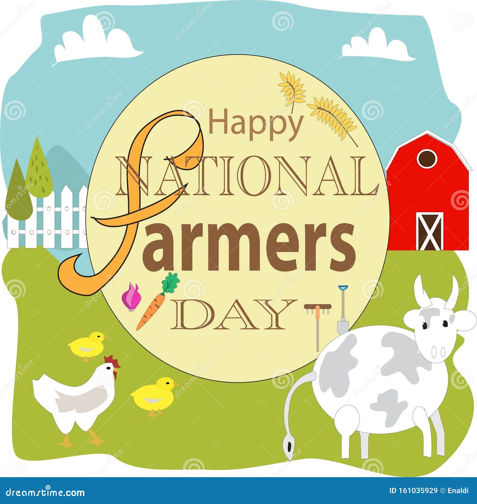 Happy National Farmers Day Sign Stock Illustration - Illustration of ...