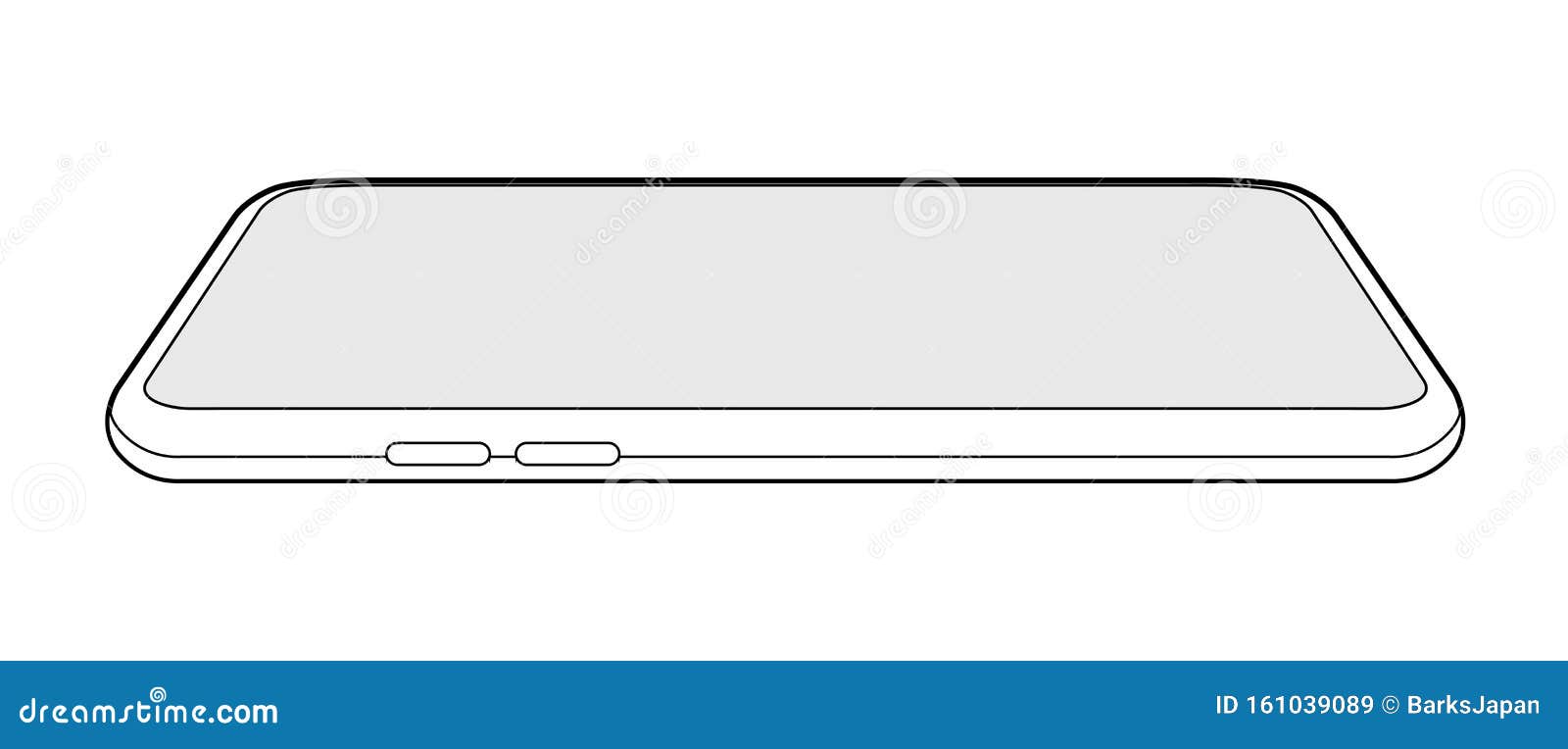 Common Smartphone Mock Illustration / Outline ,side View Stock Vector ...