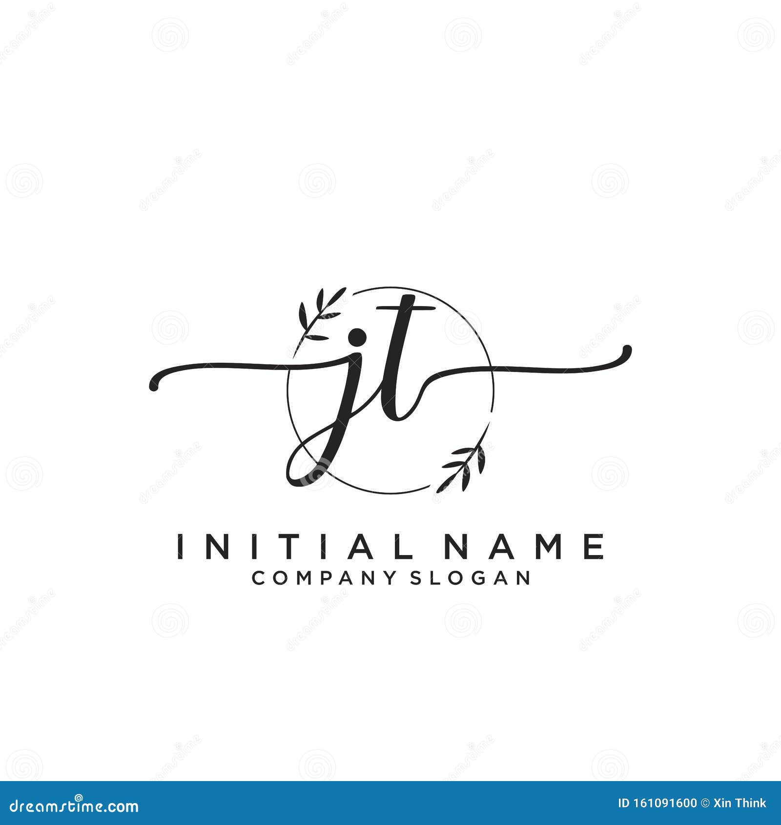JT Beauty Vector Initial Logo, Handwriting Logo of Initial Signature ...