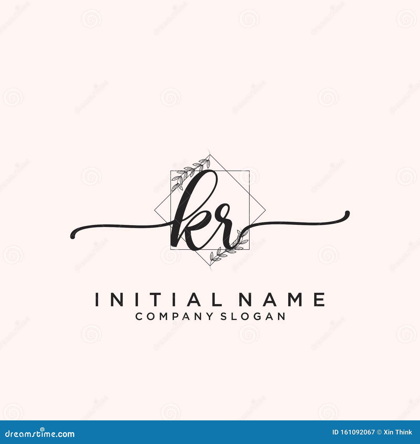 KR Beauty Vector Initial Logo, Handwriting Logo of Initial Signature ...