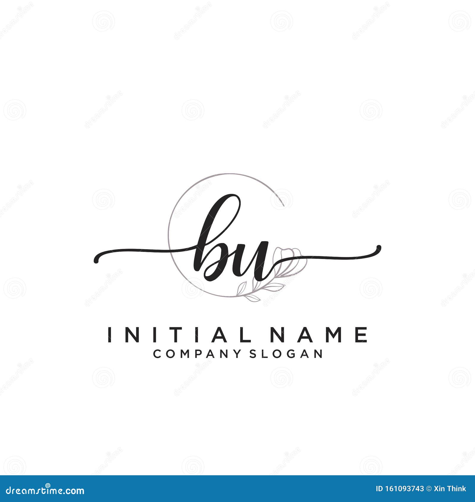 BU Beauty Vector Initial Logo, Handwriting Logo of Initial Signature ...