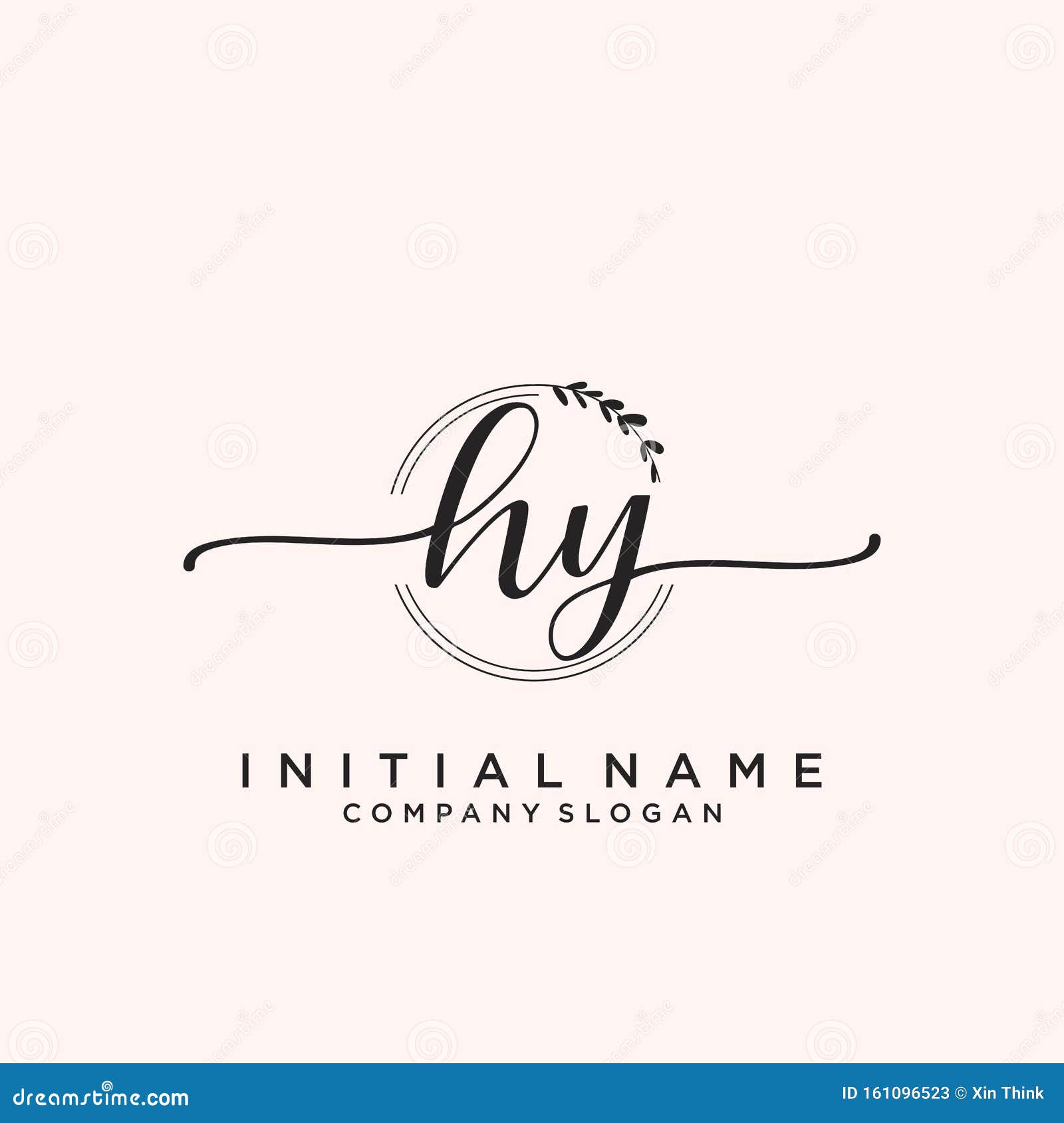 HY Letter Initial Beauty Monogram and Elegant Logo Design, Handwriting ...