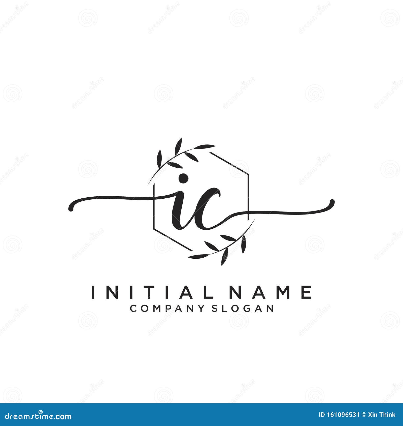 IC Letter Initial Beauty Monogram and Elegant Logo Design, Handwriting ...
