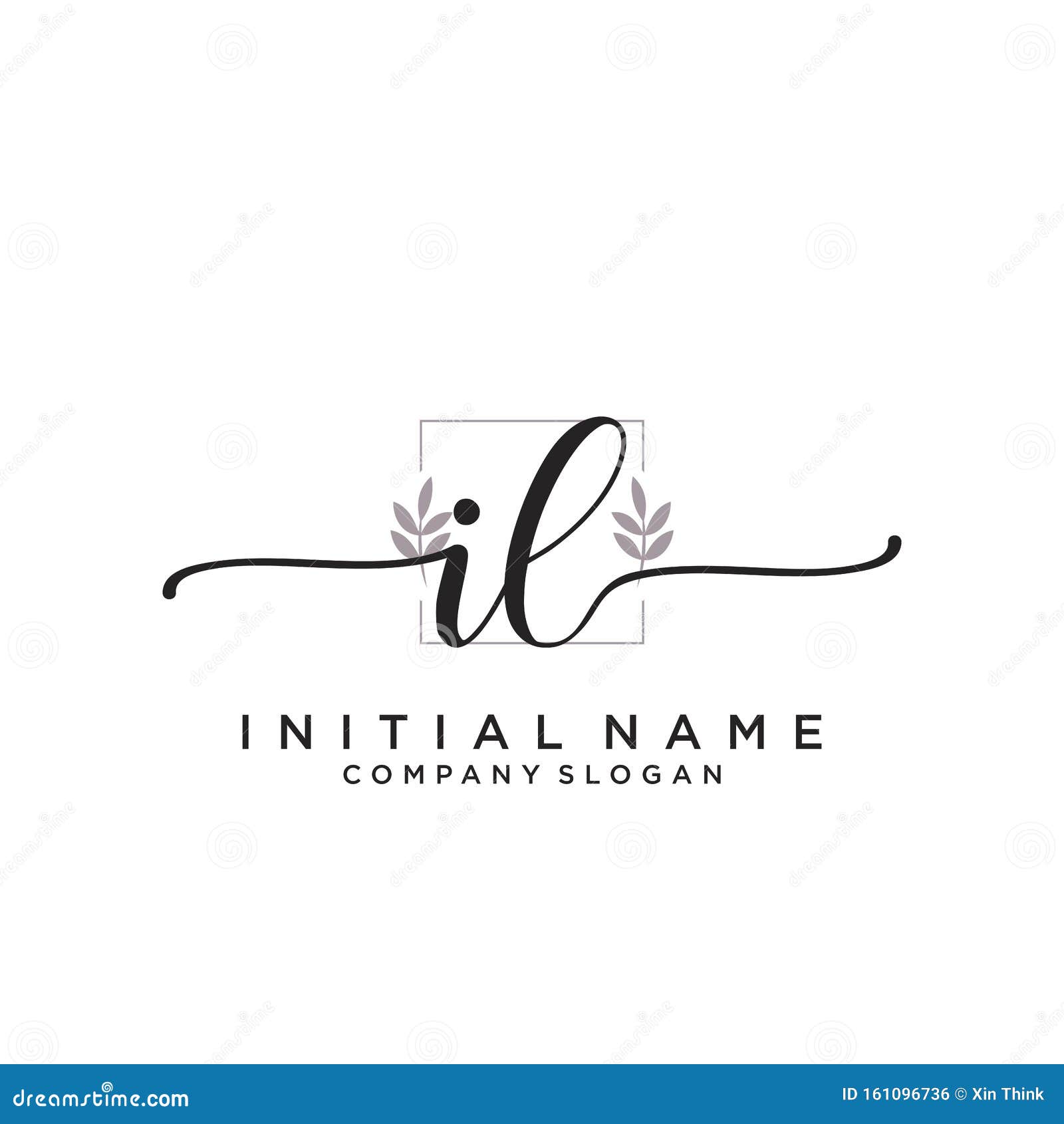 IL Letter Initial Beauty Monogram and Elegant Logo Design, Handwriting ...