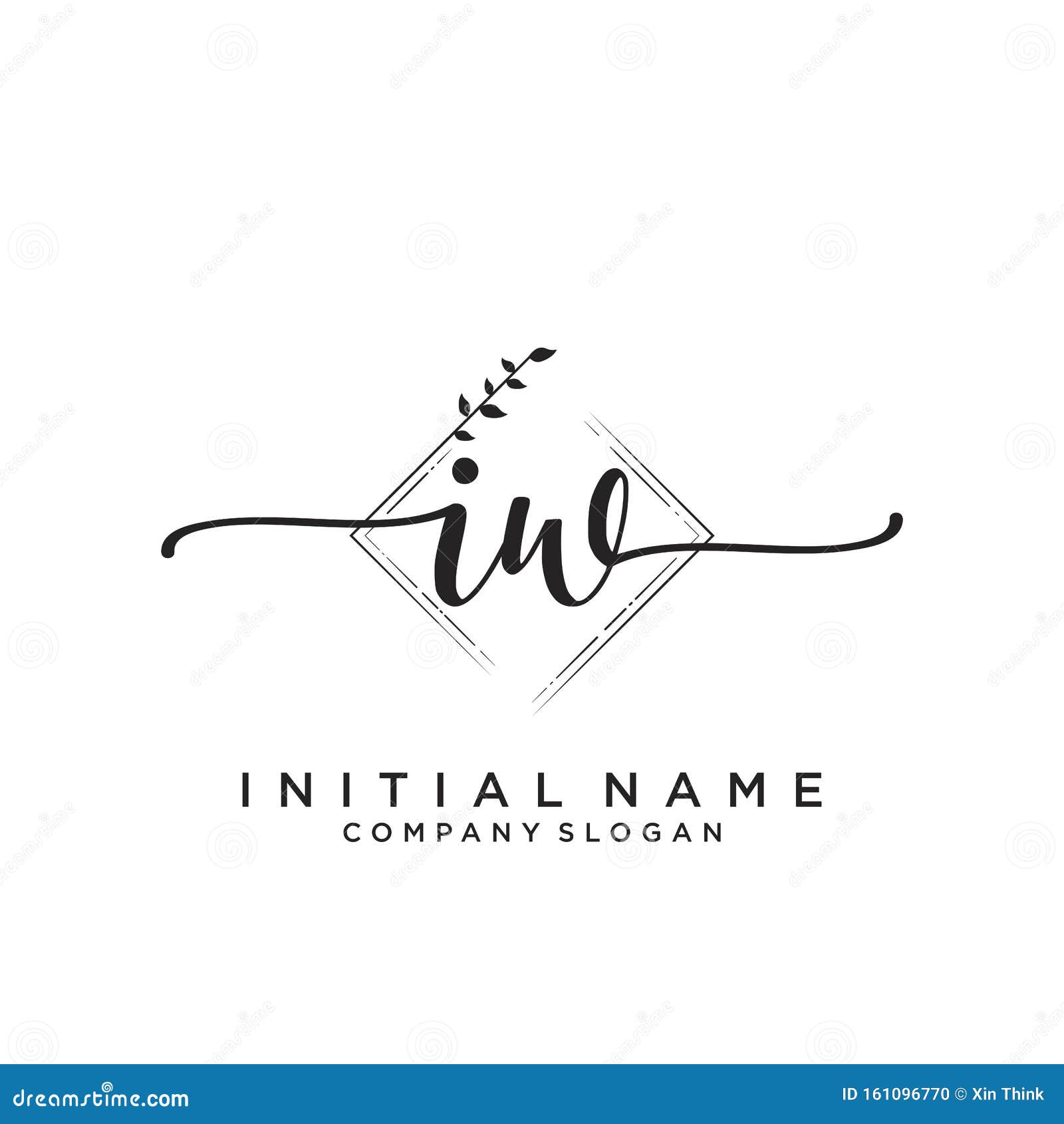 IW Letter Initial Beauty Monogram and Elegant Logo Design, Handwriting ...