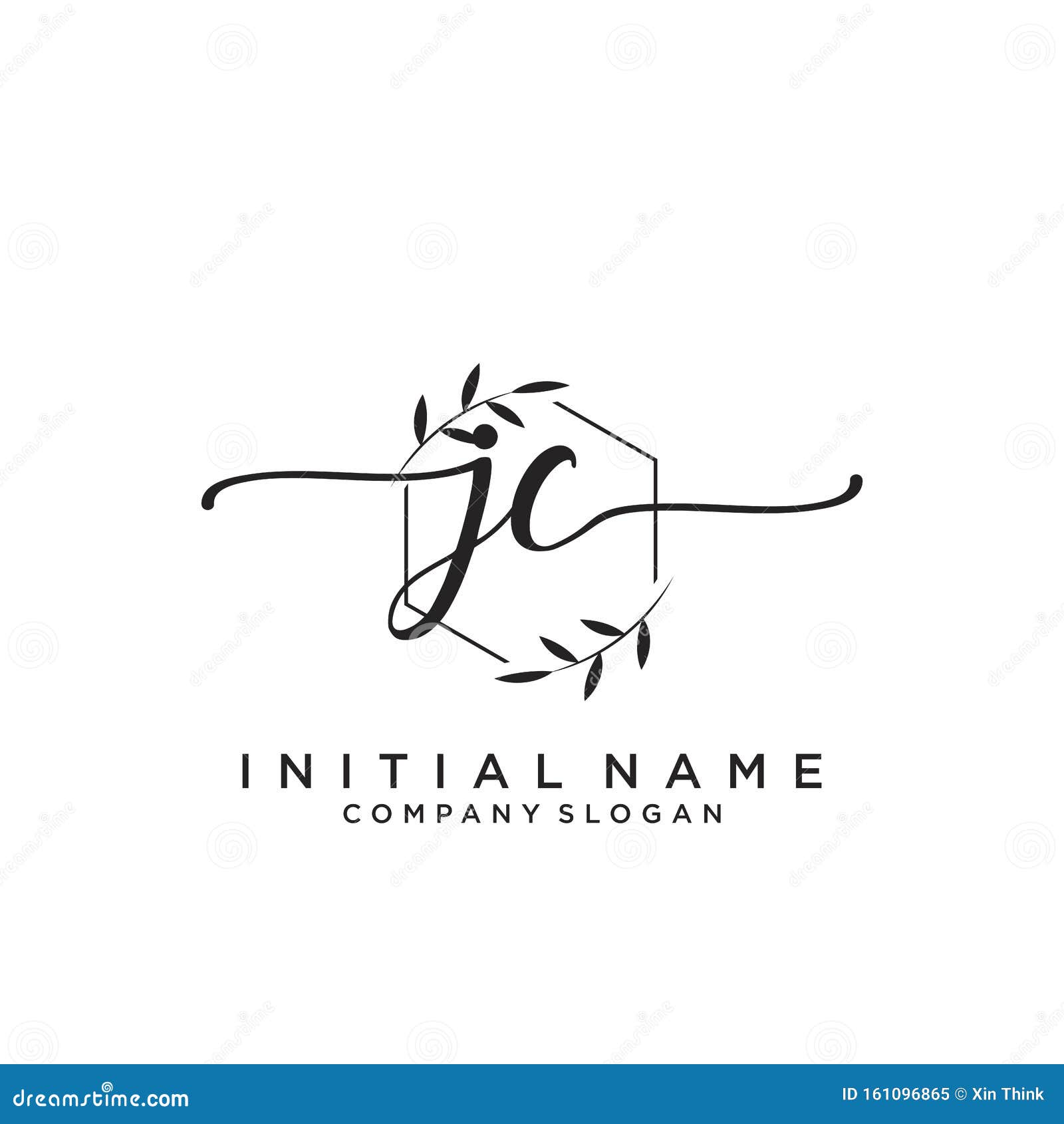 JC Letter Initial Beauty Monogram and Elegant Logo Design, Handwriting ...