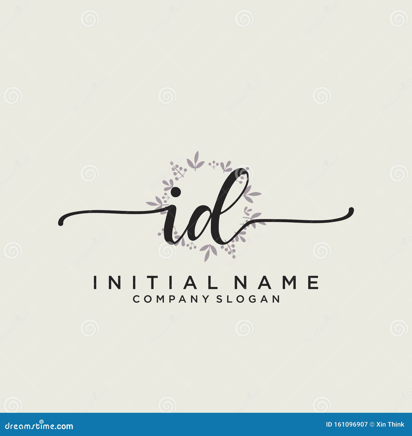 ID Letter Initial Beauty Monogram and Elegant Logo Design, Handwriting ...