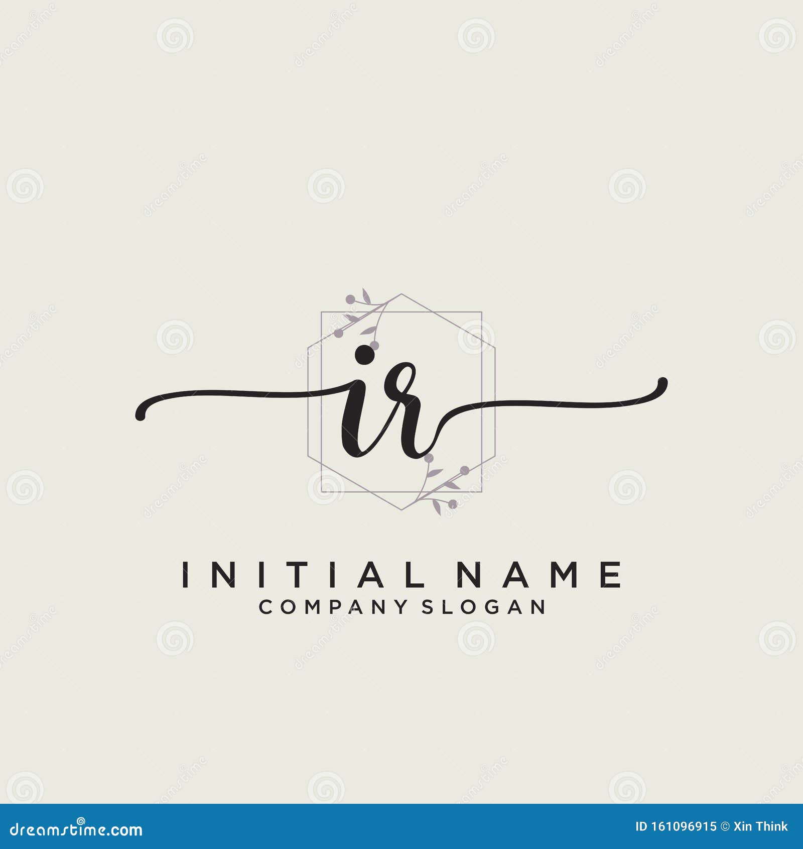 IR Letter Initial Beauty Monogram and Elegant Logo Design, Handwriting ...