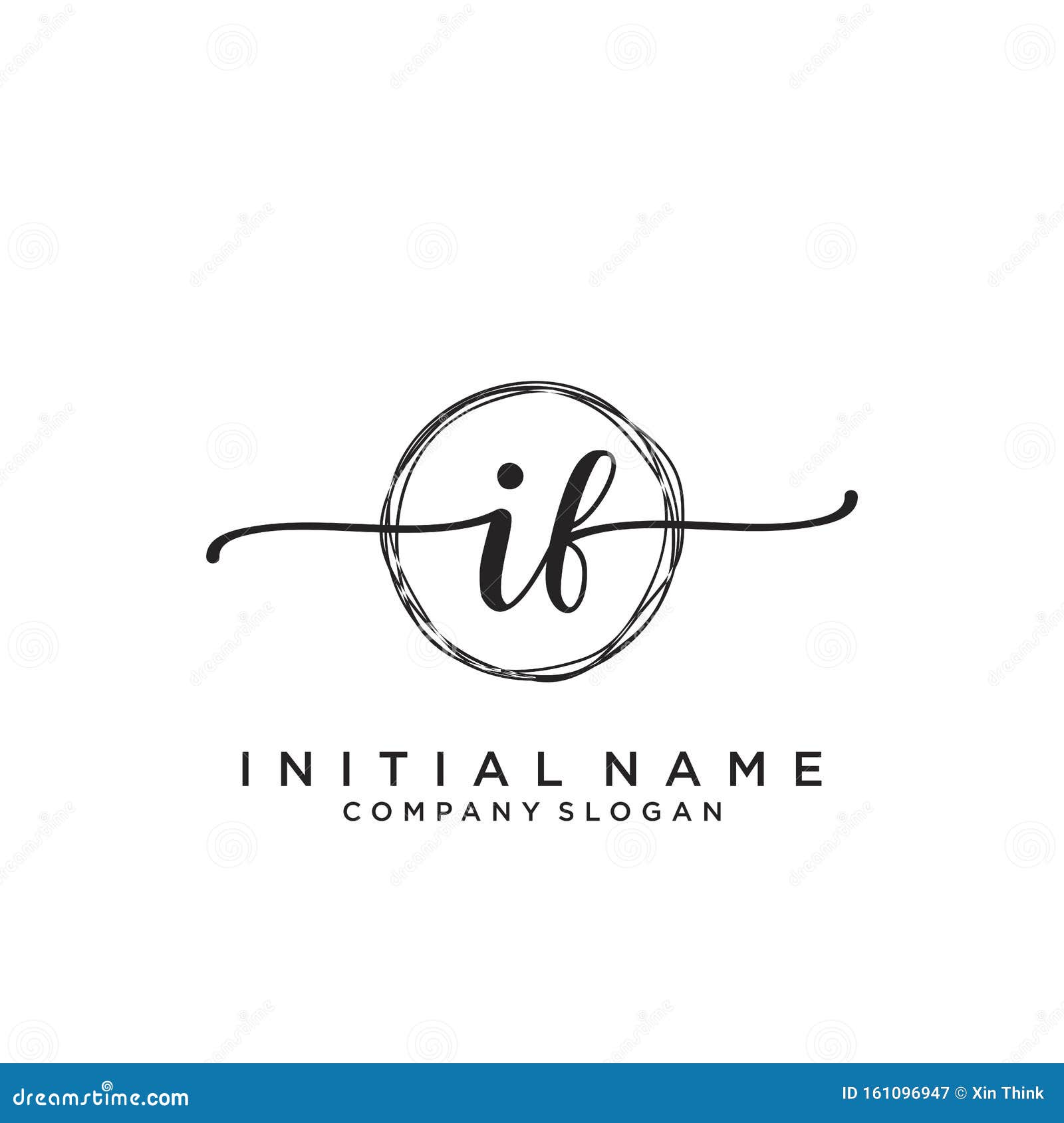 IF Letter Initial Beauty Monogram and Elegant Logo Design, Handwriting ...