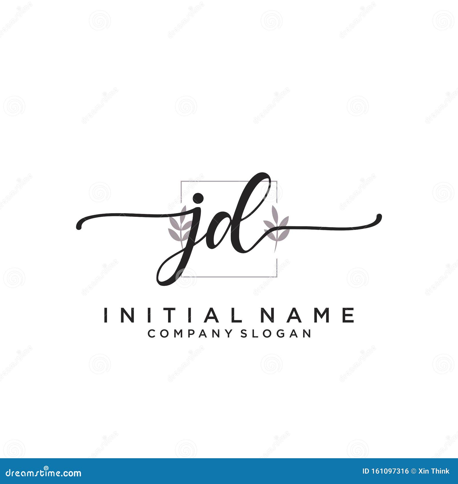 JD Letter Initial Beauty Monogram and Elegant Logo Design, Handwriting ...