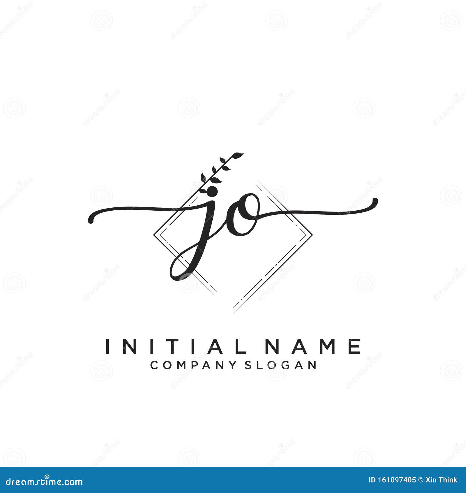 JO Letter Initial Beauty Monogram and Elegant Logo Design, Handwriting ...