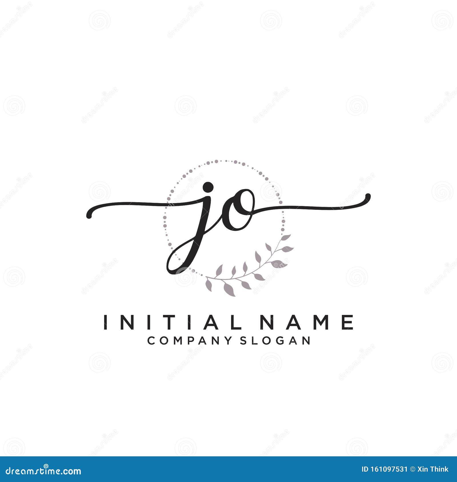 JO Letter Initial Beauty Monogram and Elegant Logo Design, Handwriting ...