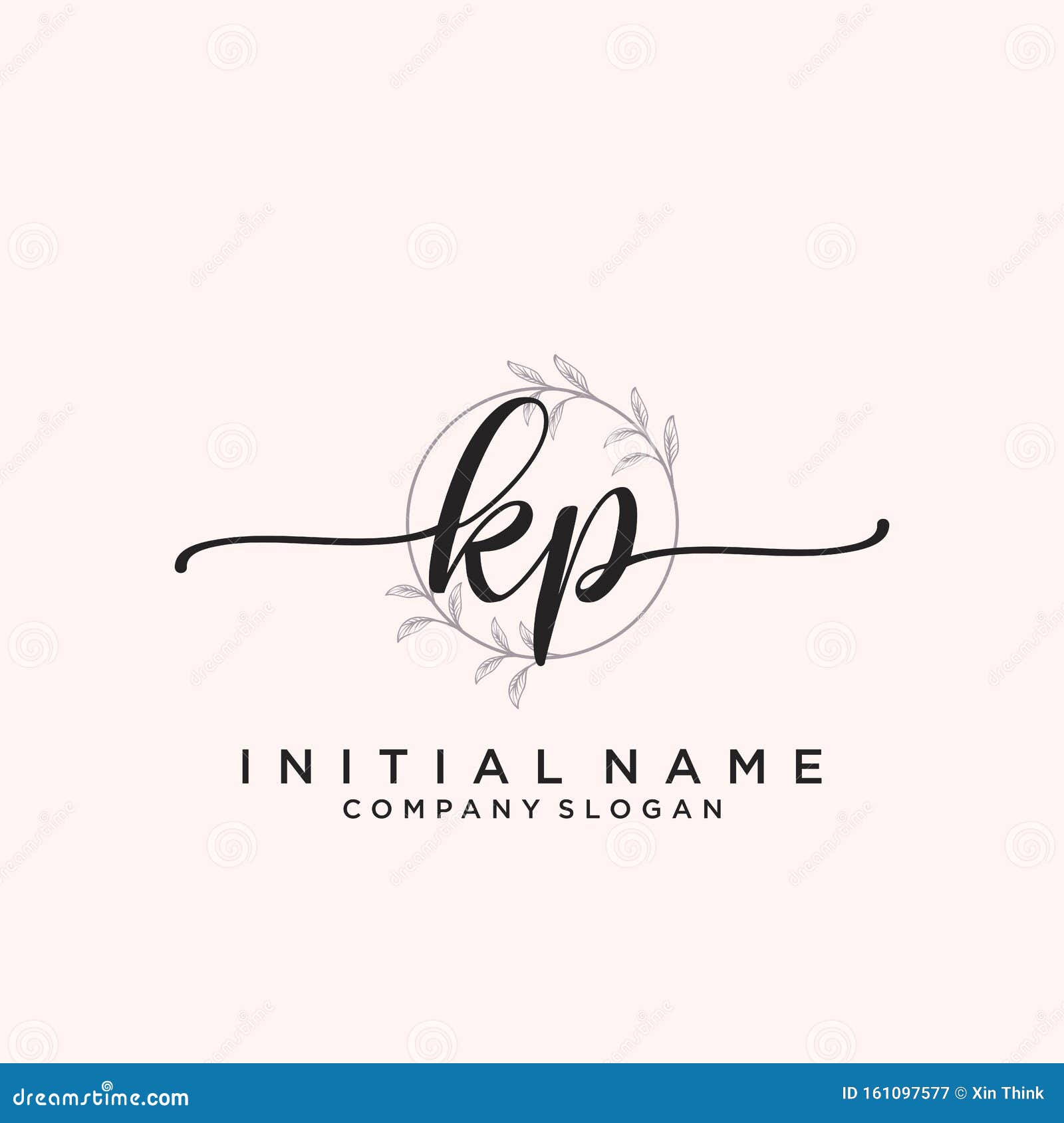 KP Letter Initial Beauty Monogram and Elegant Logo Design, Handwriting ...