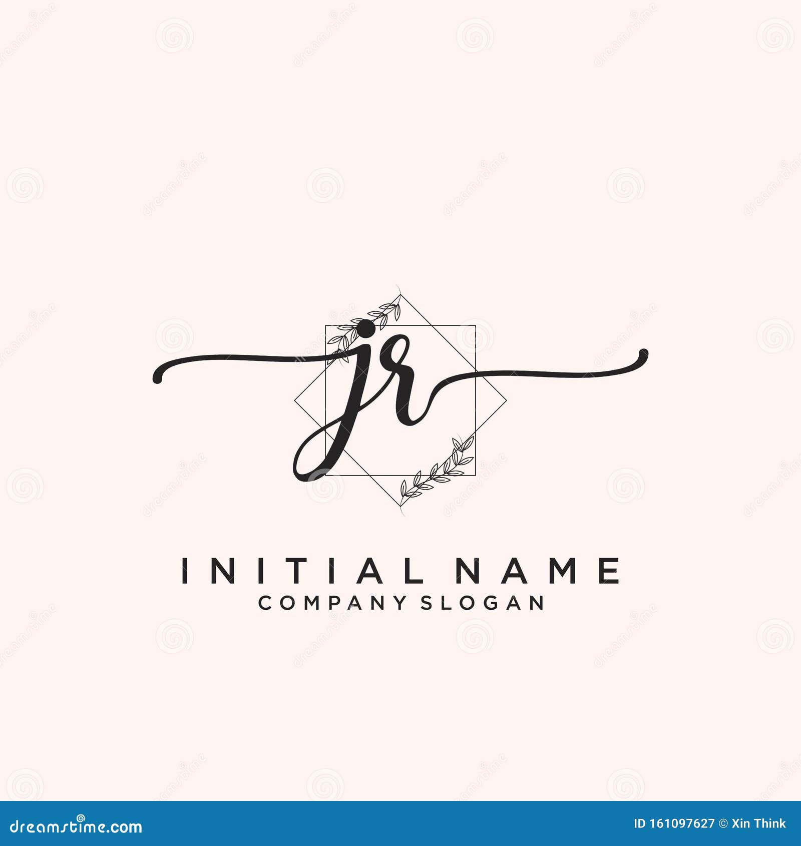 JR Letter Initial Beauty Monogram and Elegant Logo Design, Handwriting ...
