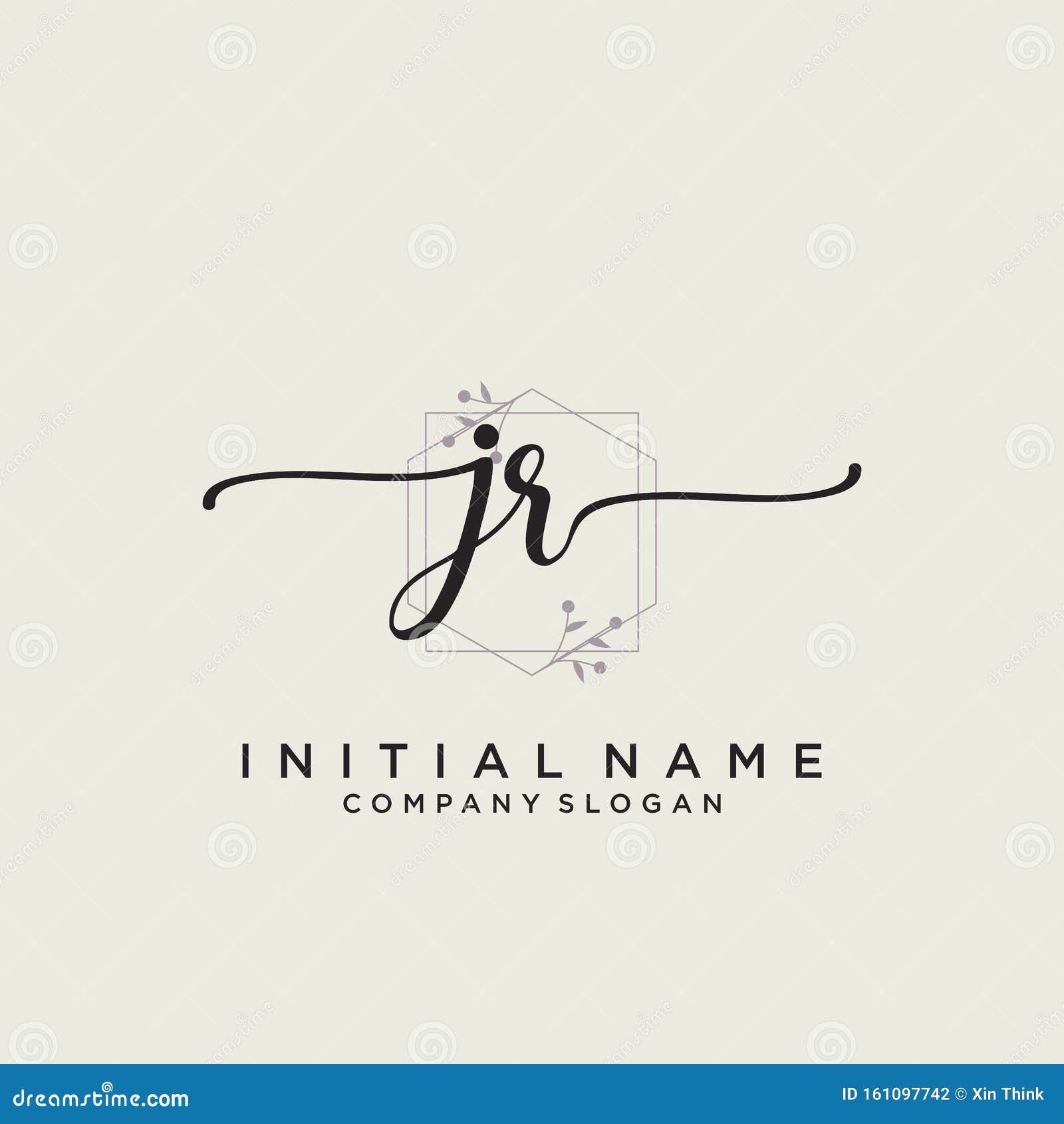 JR Letter Initial Beauty Monogram and Elegant Logo Design, Handwriting ...