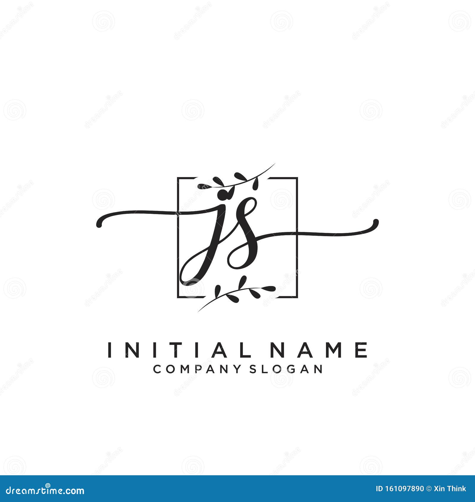 JS Letter Initial Beauty Monogram and Elegant Logo Design, Handwriting ...