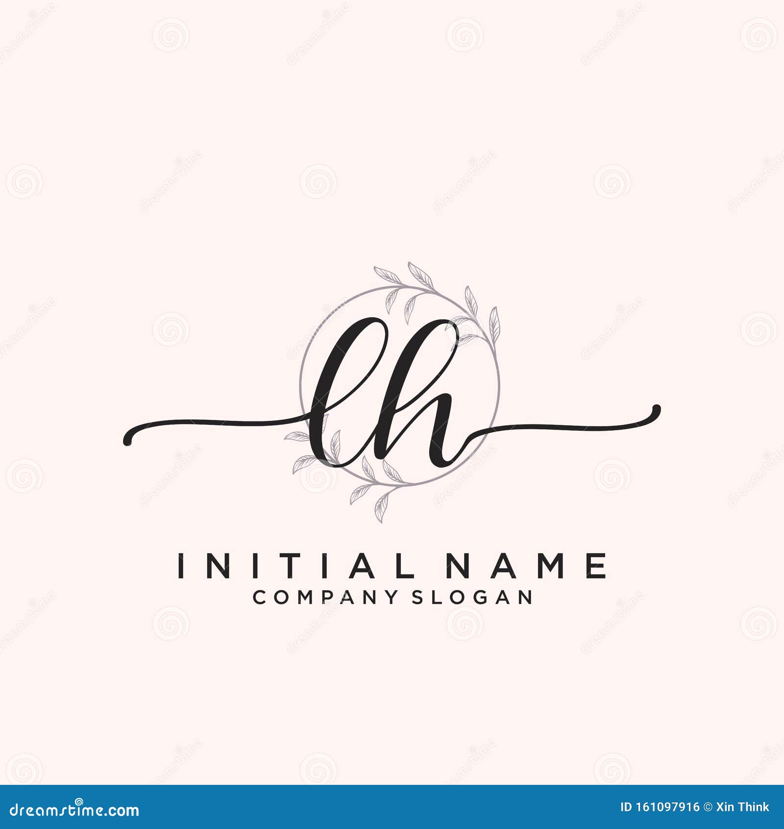 LH Letter Initial Beauty Monogram and Elegant Logo Design, Handwriting ...