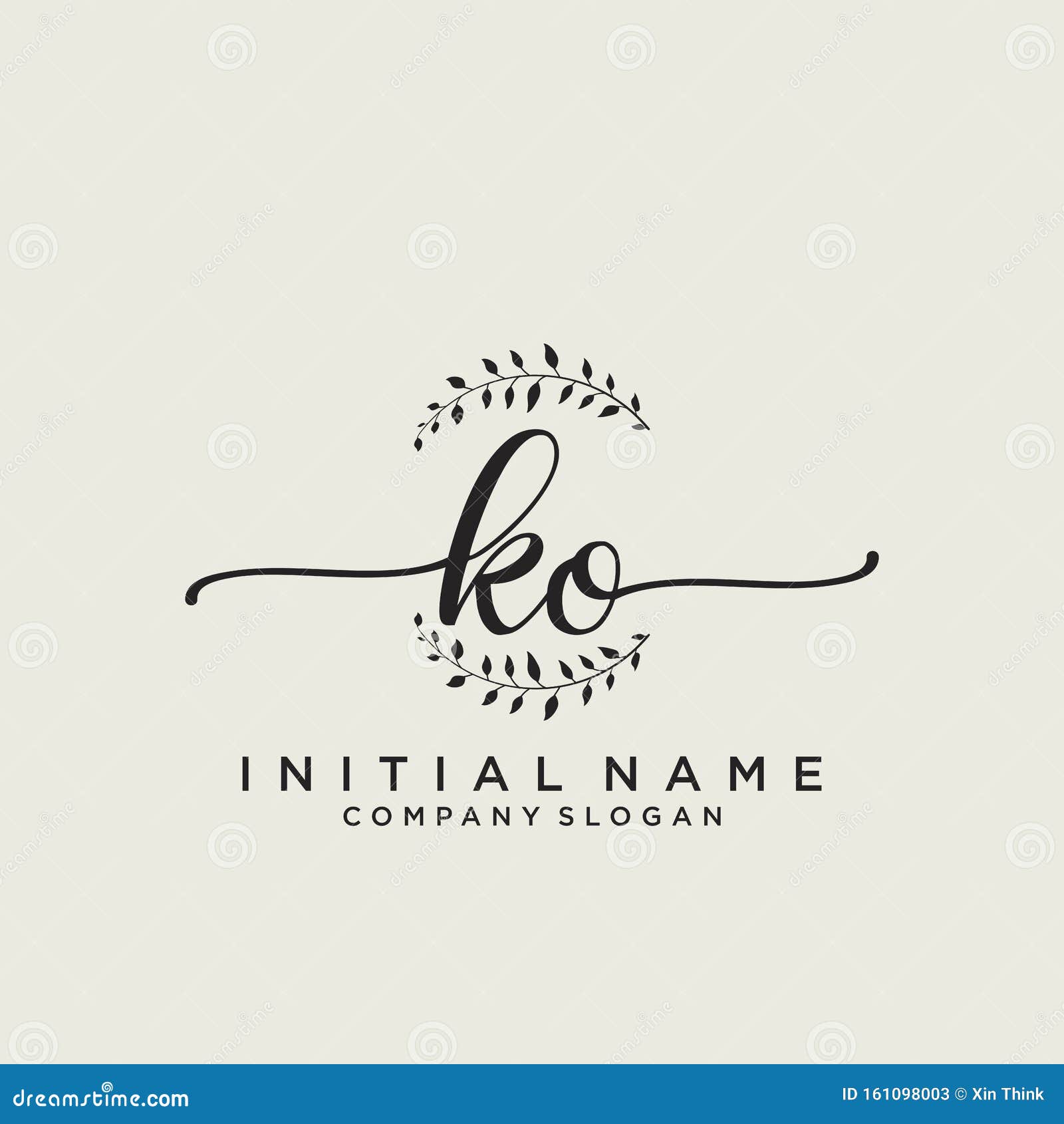 KO Letter Initial Beauty Monogram and Elegant Logo Design, Handwriting ...