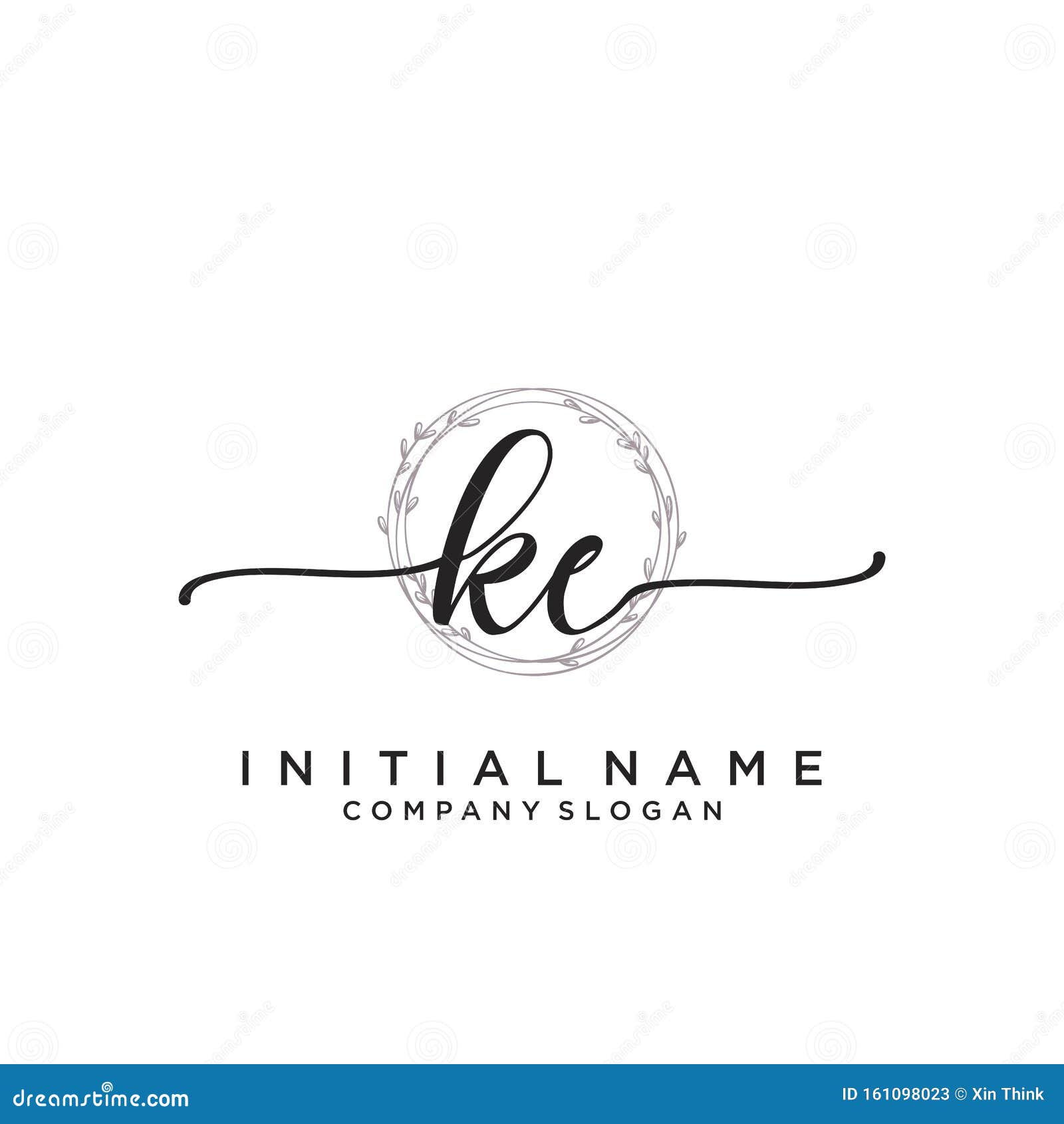 KE Letter Initial Beauty Monogram and Elegant Logo Design, Handwriting ...