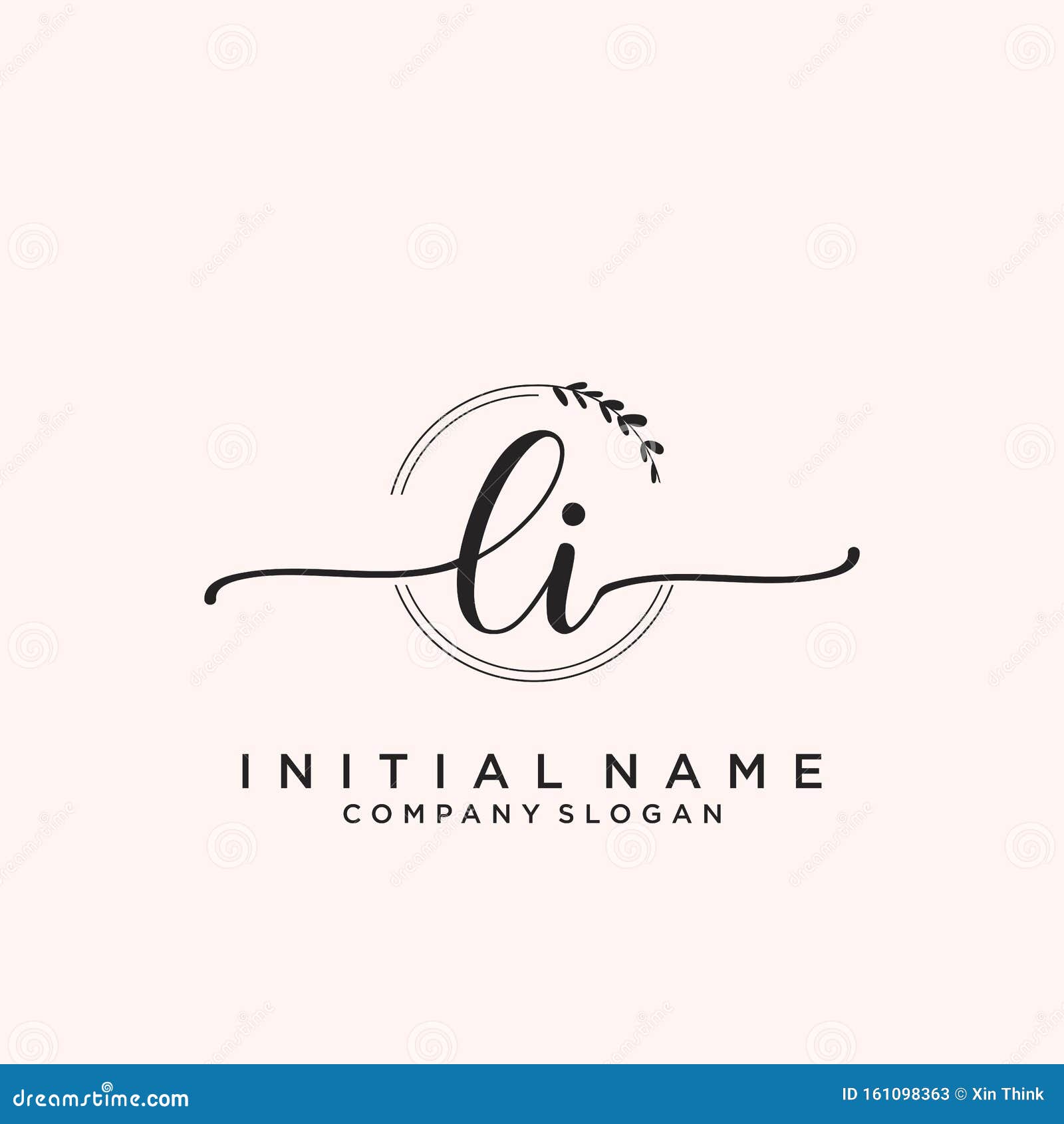 LI Letter Initial Beauty Monogram and Elegant Logo Design, Handwriting ...