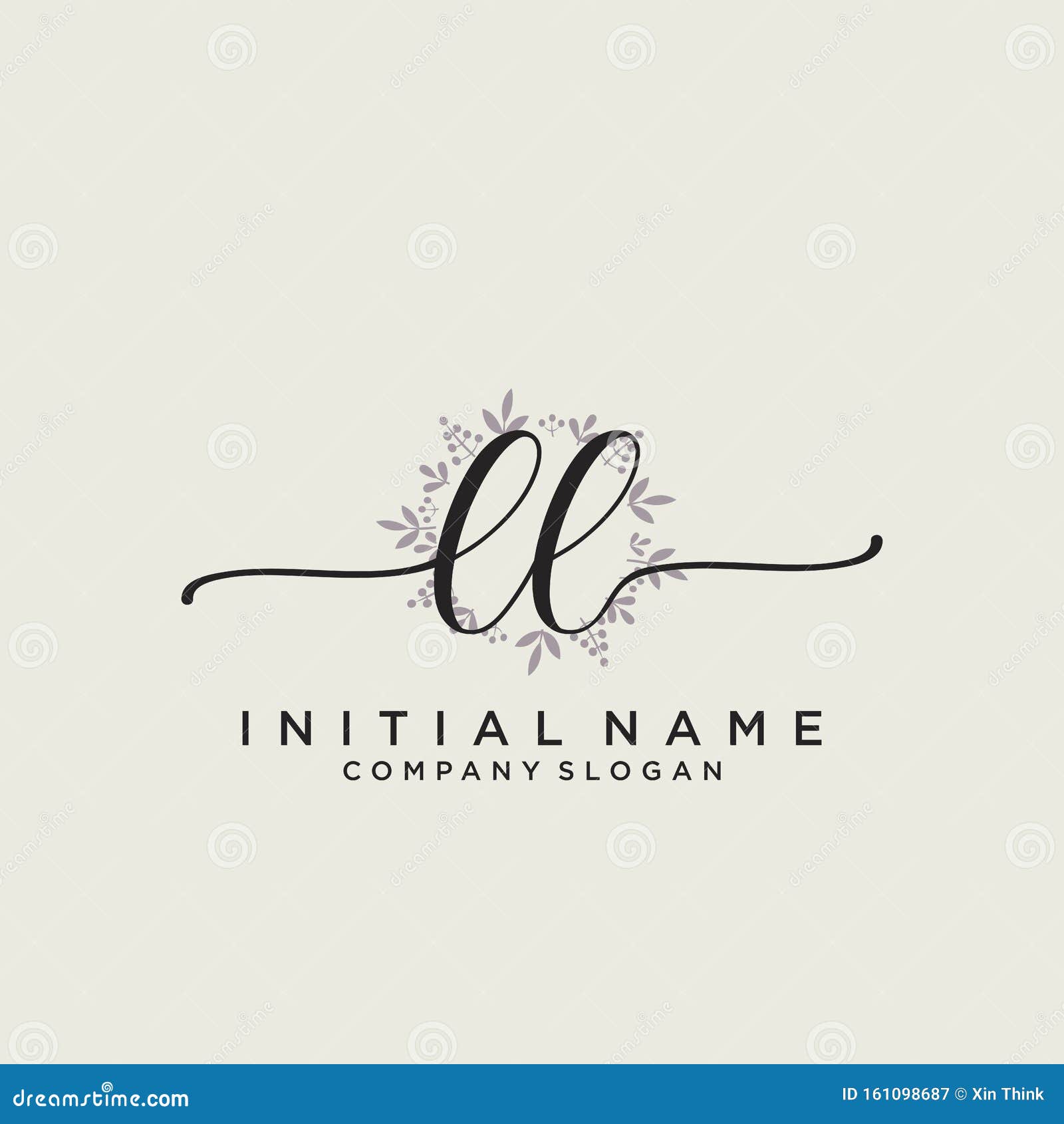 LL Letter Initial Beauty Monogram and Elegant Logo Design, Handwriting ...