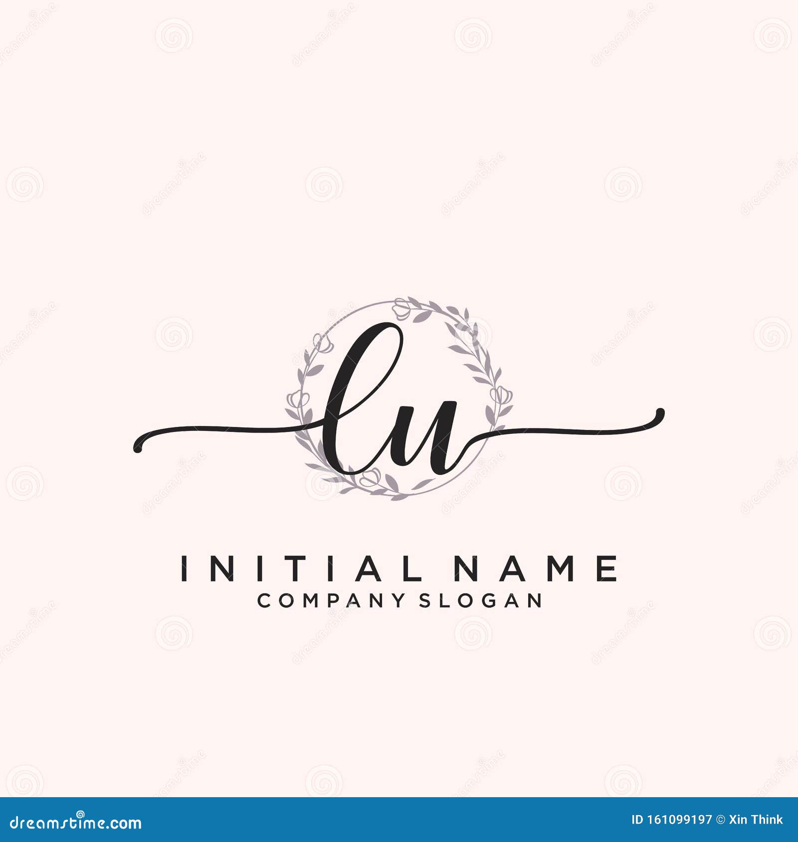 LU Letter Initial Beauty Monogram and Elegant Logo Design, Handwriting ...