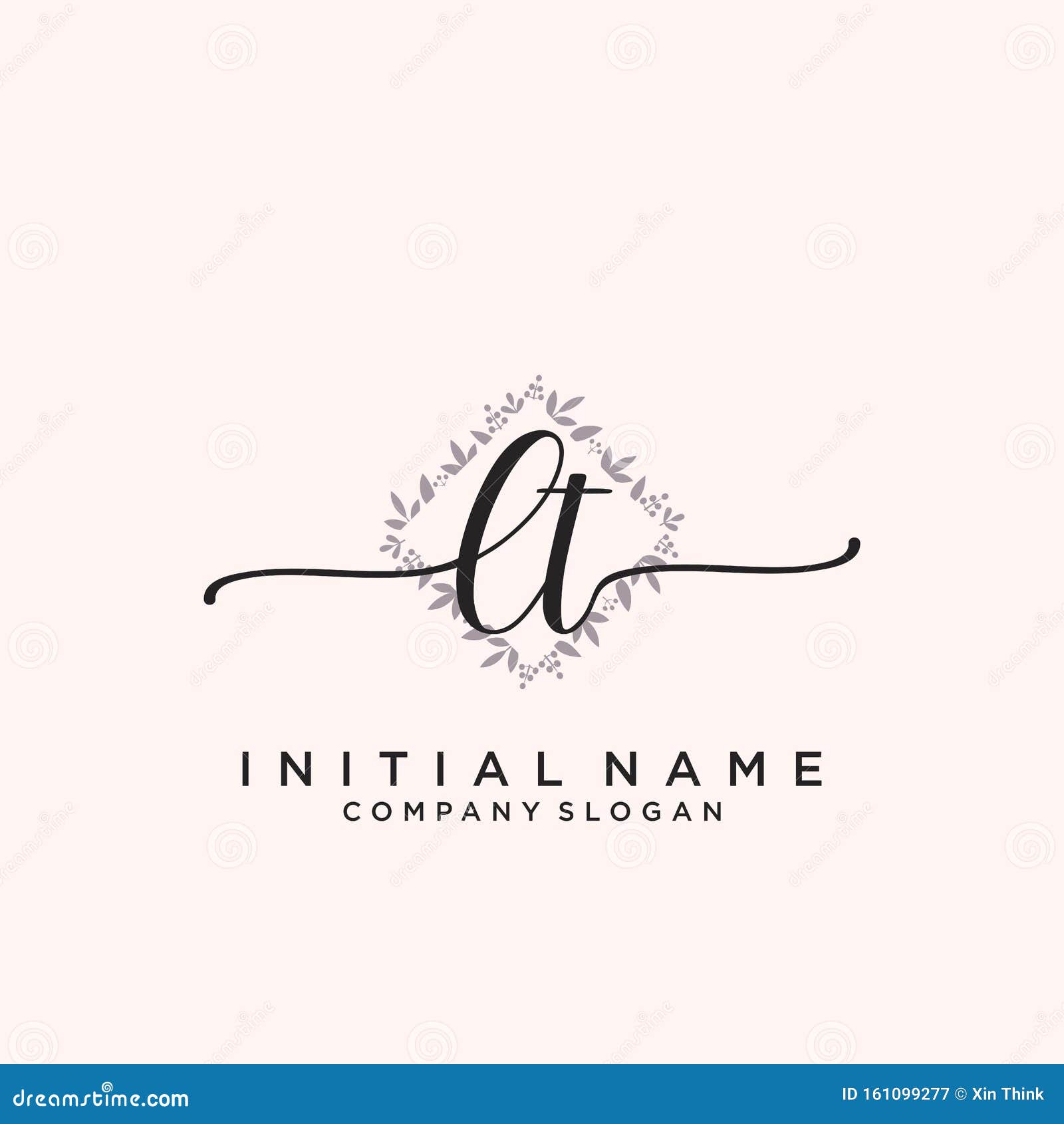 LT Letter Initial Beauty Monogram and Elegant Logo Design, Handwriting ...