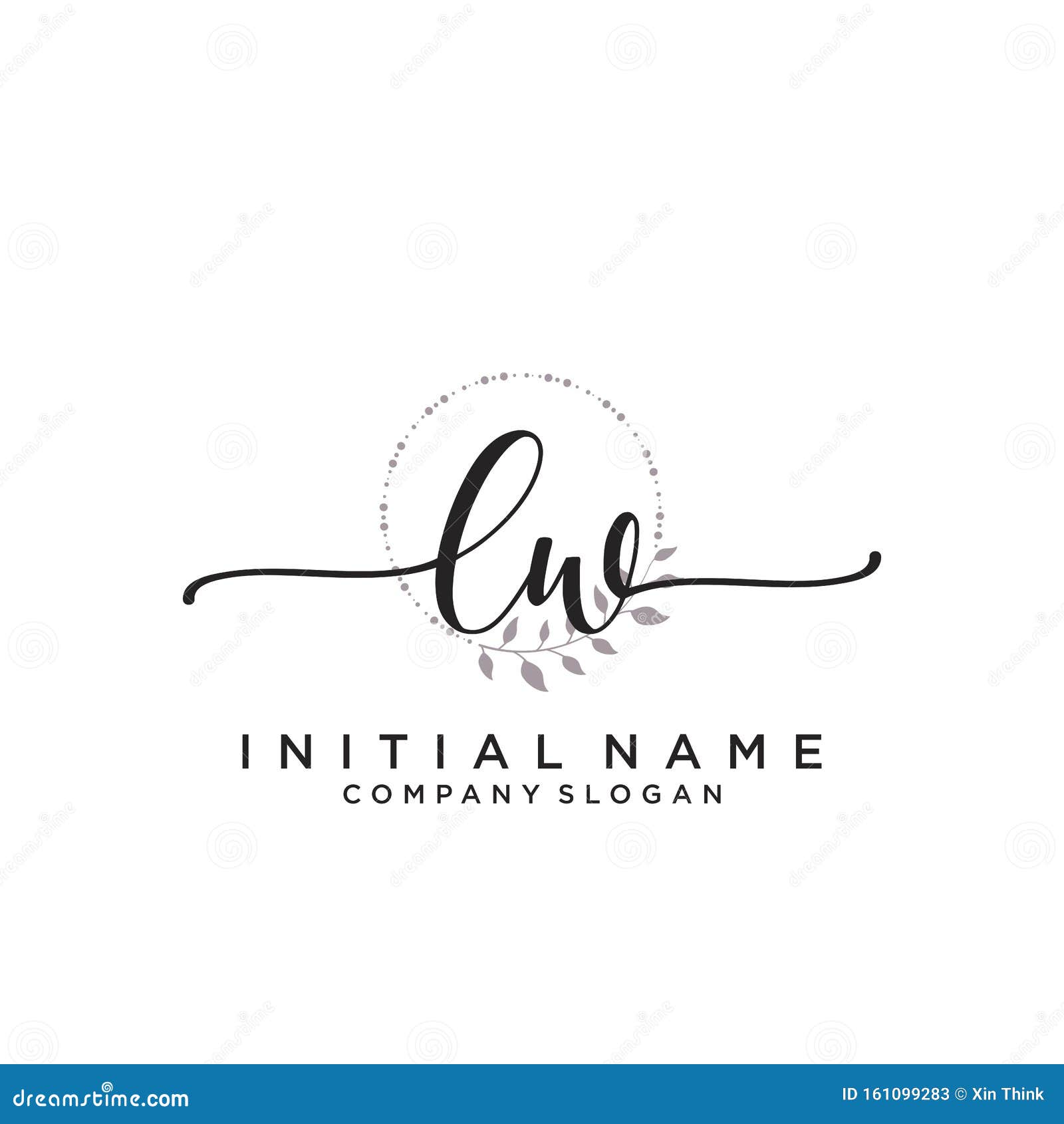 LW Letter Initial Beauty Monogram and Elegant Logo Design, Handwriting ...