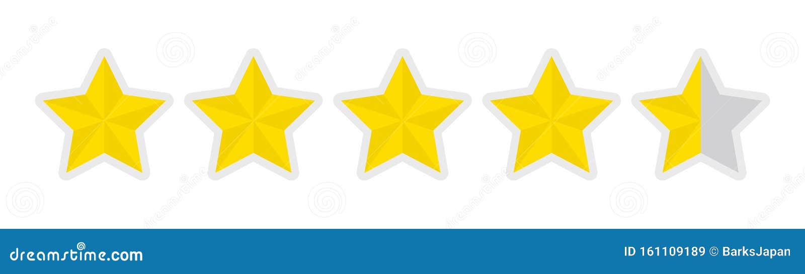 Five-star Rating Icon / 4.5 Stock Vector - Illustration of graphic ...