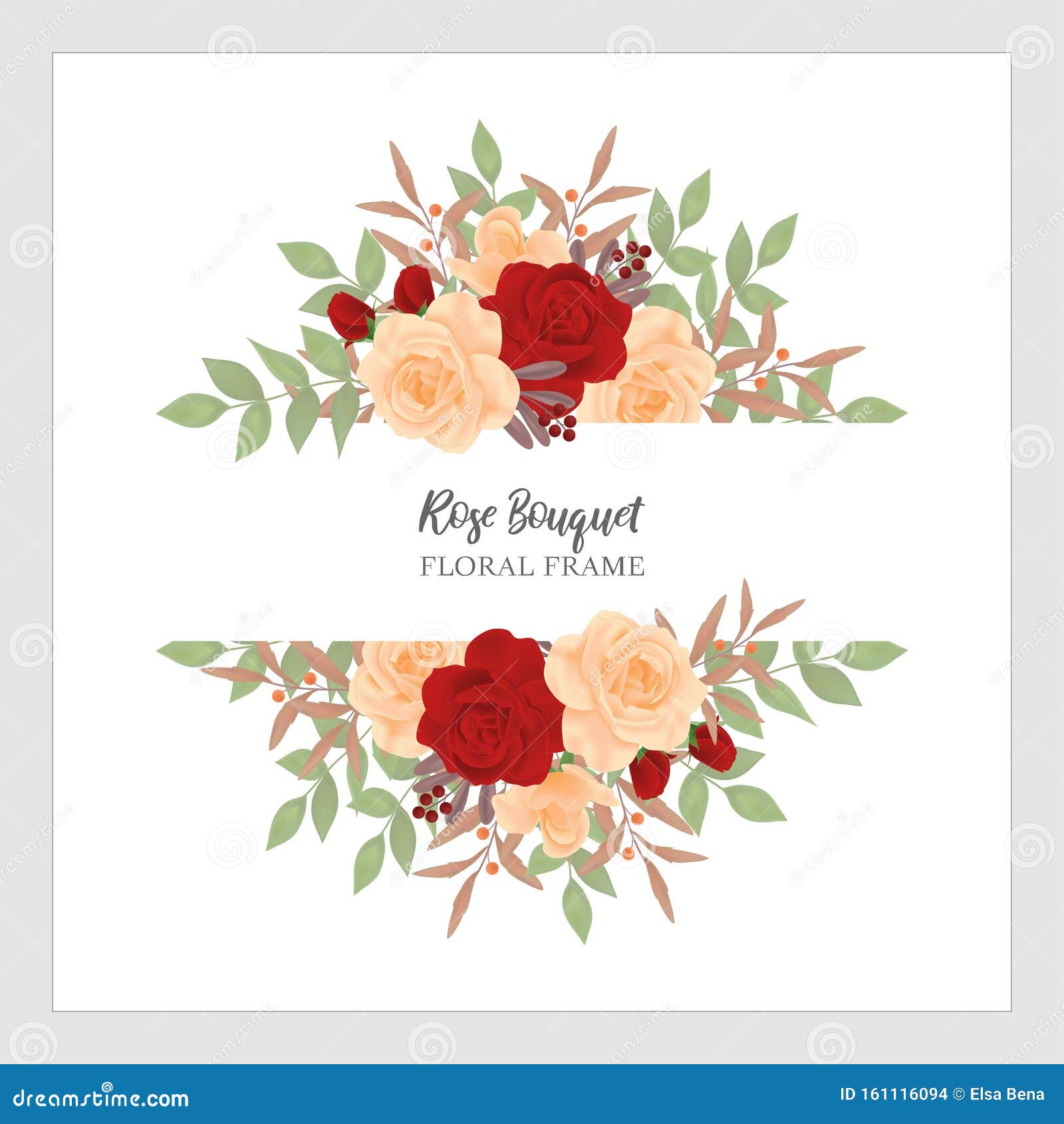 Vintage Rose Flower Border Floral Frame Stock Illustration ...
