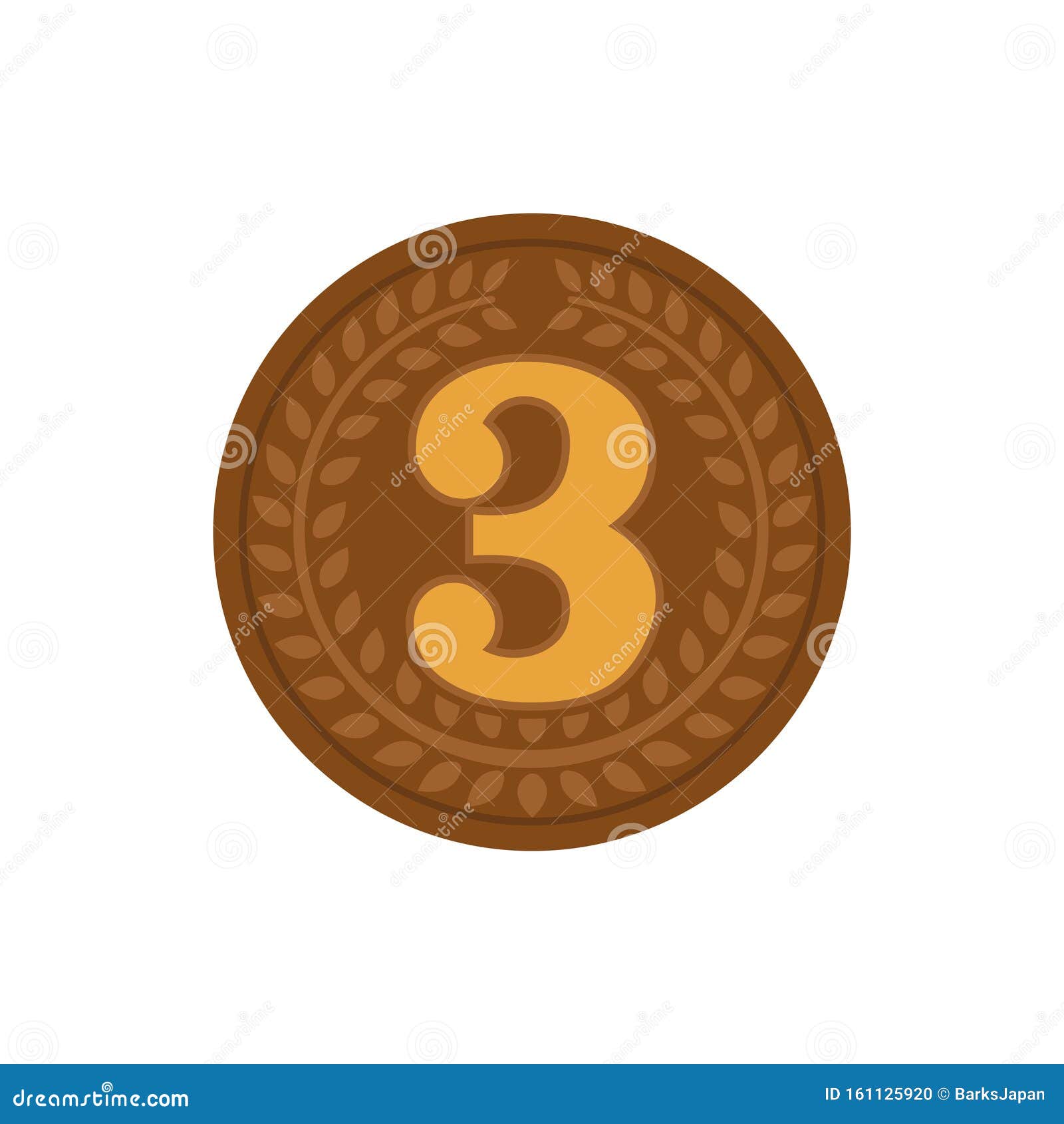 Ranking Medal Icon Flat Illustration / 3rd Place Stock Vector ...