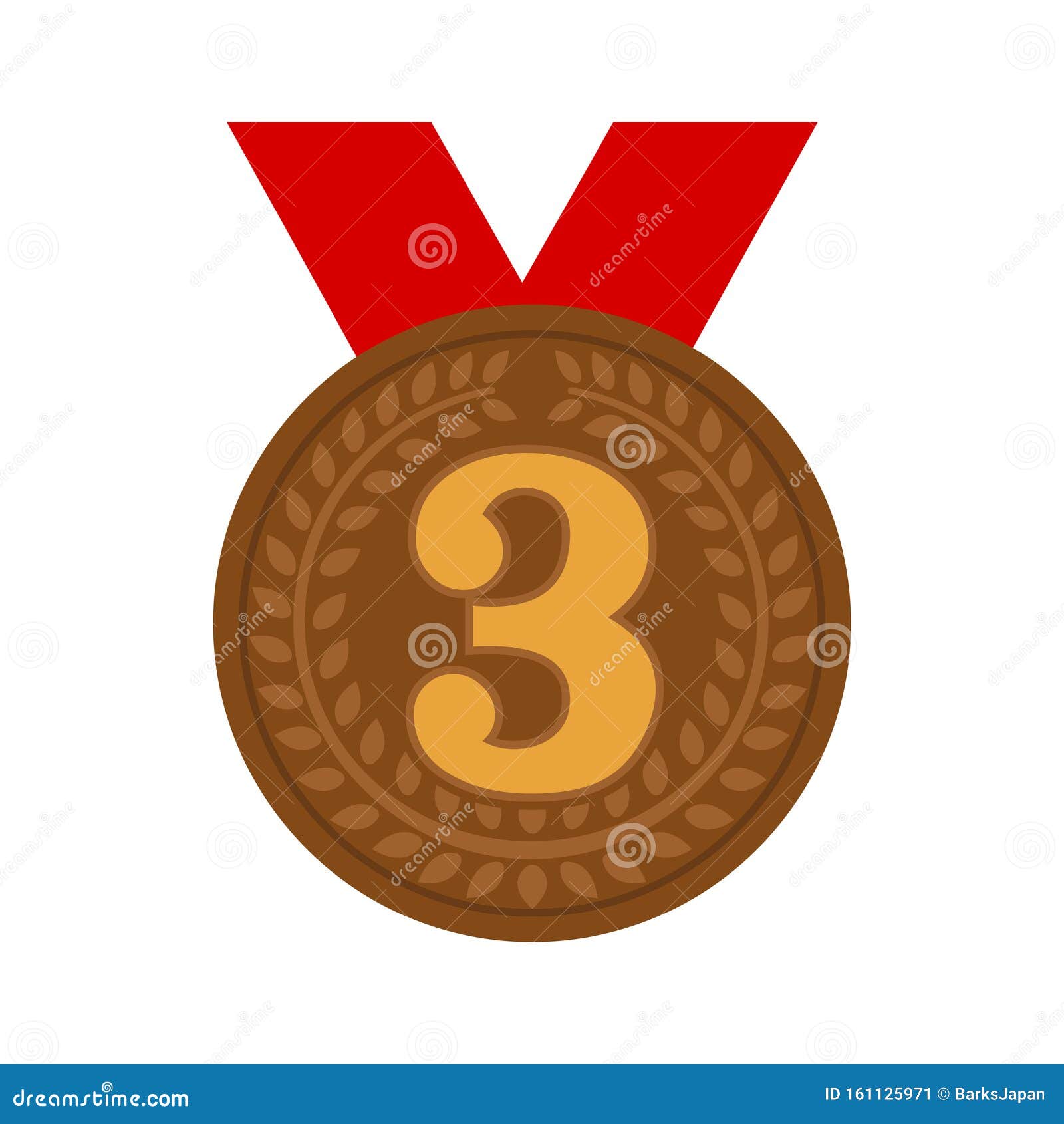 Ranking Medal Icon Flat Illustration / 3rd Place Stock Vector ...